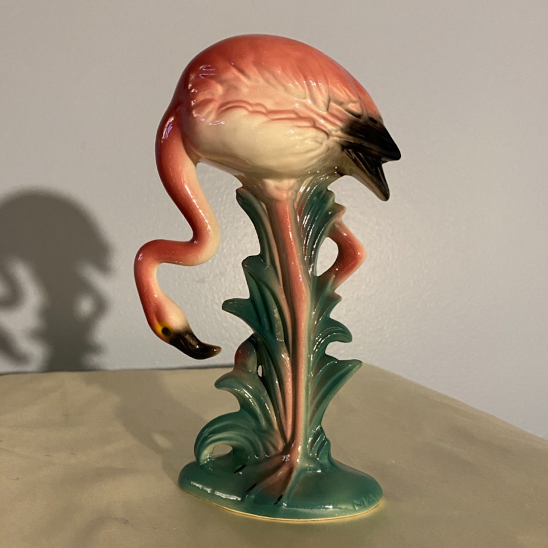 1950’s Pottery Flamingo Figurine 7” Made In USA
