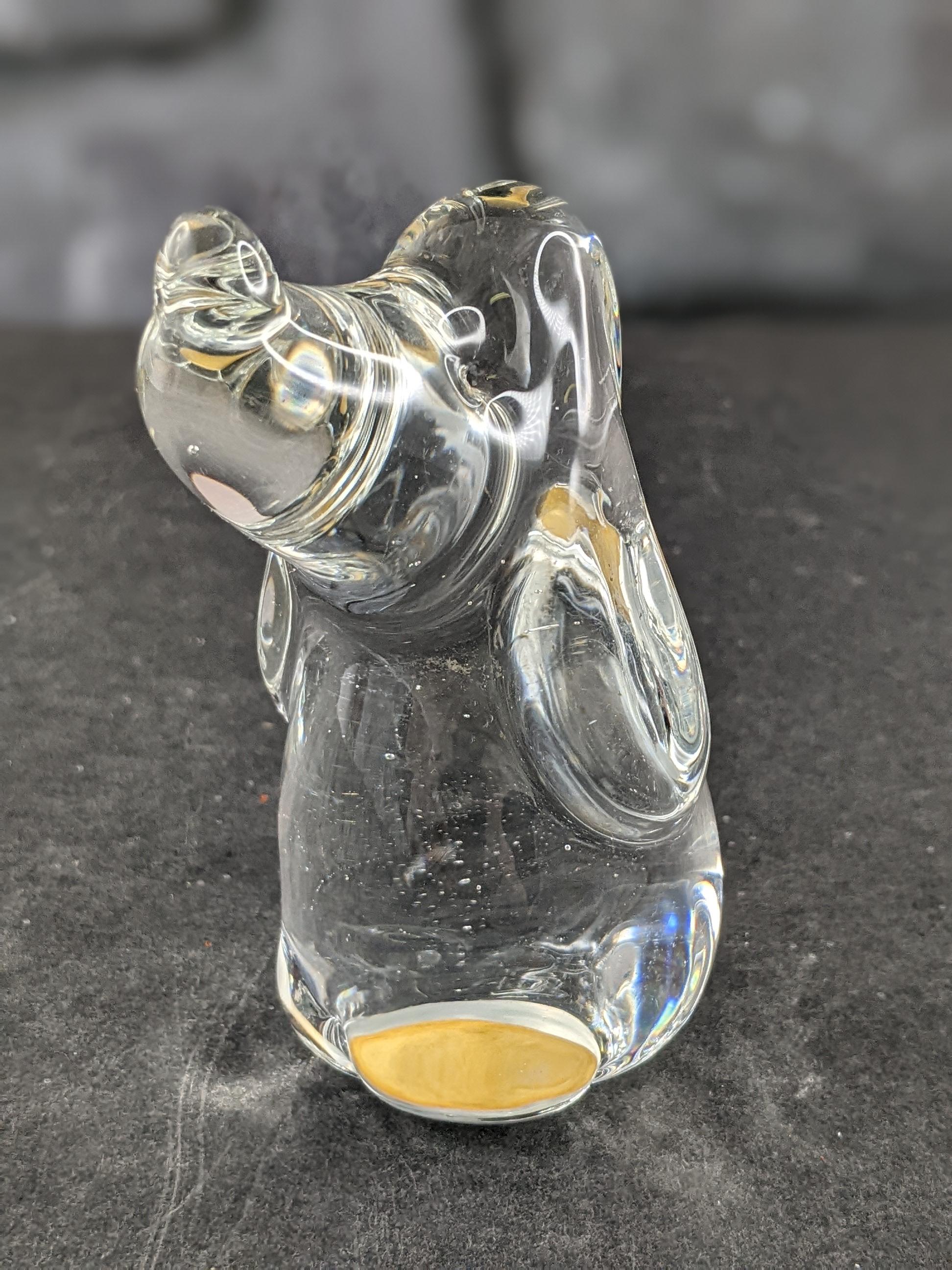 Art Glass Dog Paperweight Figurine Nose Up Interpur Taiwan Hound Gift ...