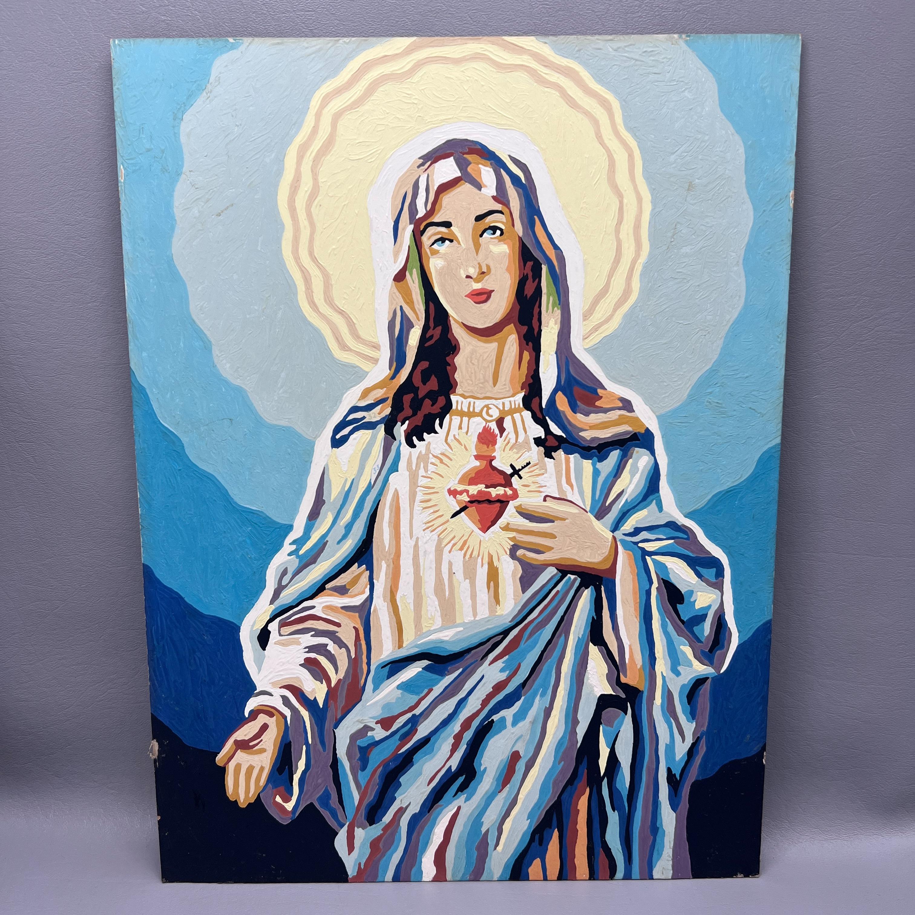 #022 Vintage Immaculate Heart Of Mary Paint By Numbers 12"X16 ...