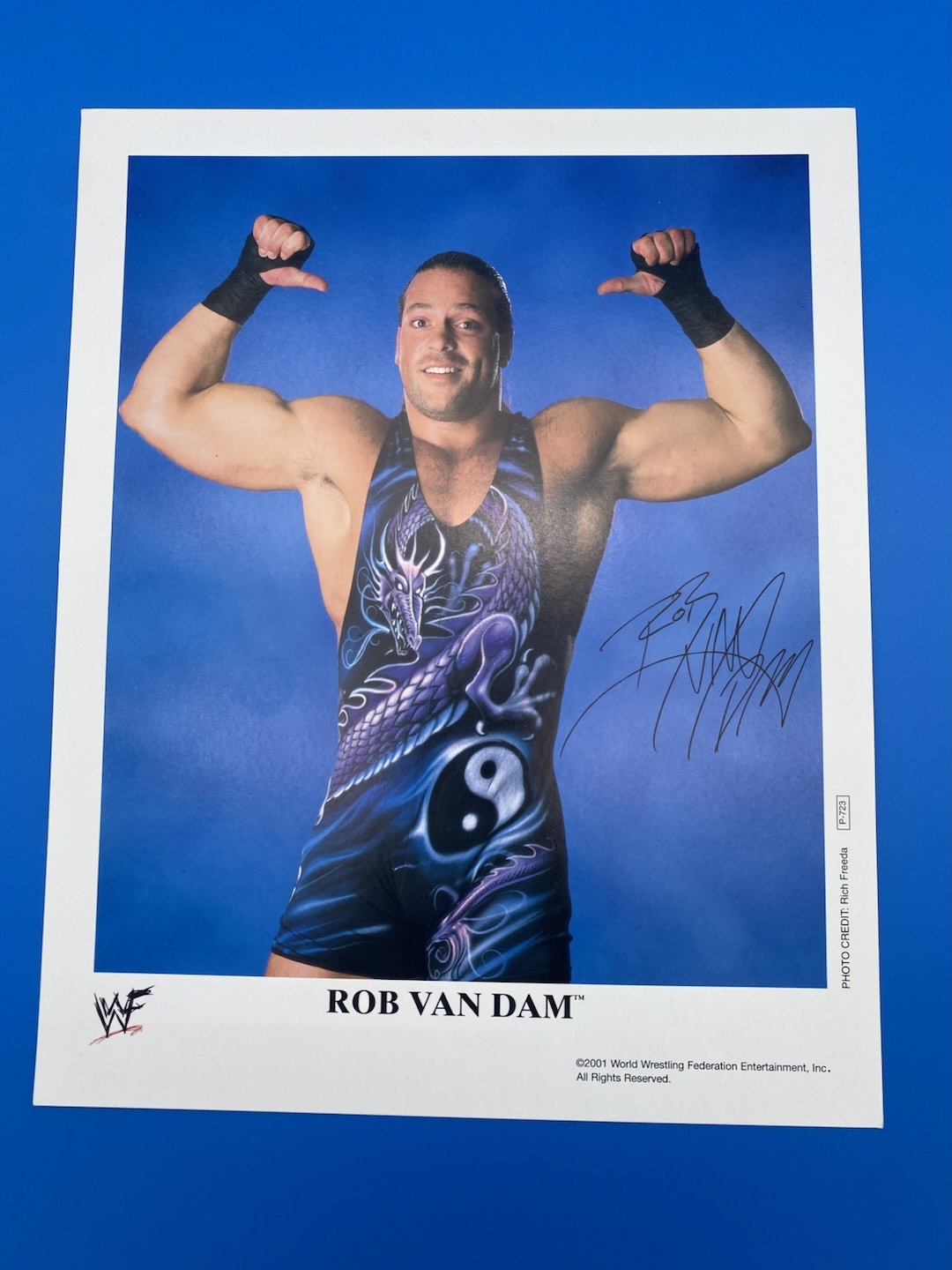 WWF Rob Van Dam Autograph Promo Print 8"x10" Pinup - 2001