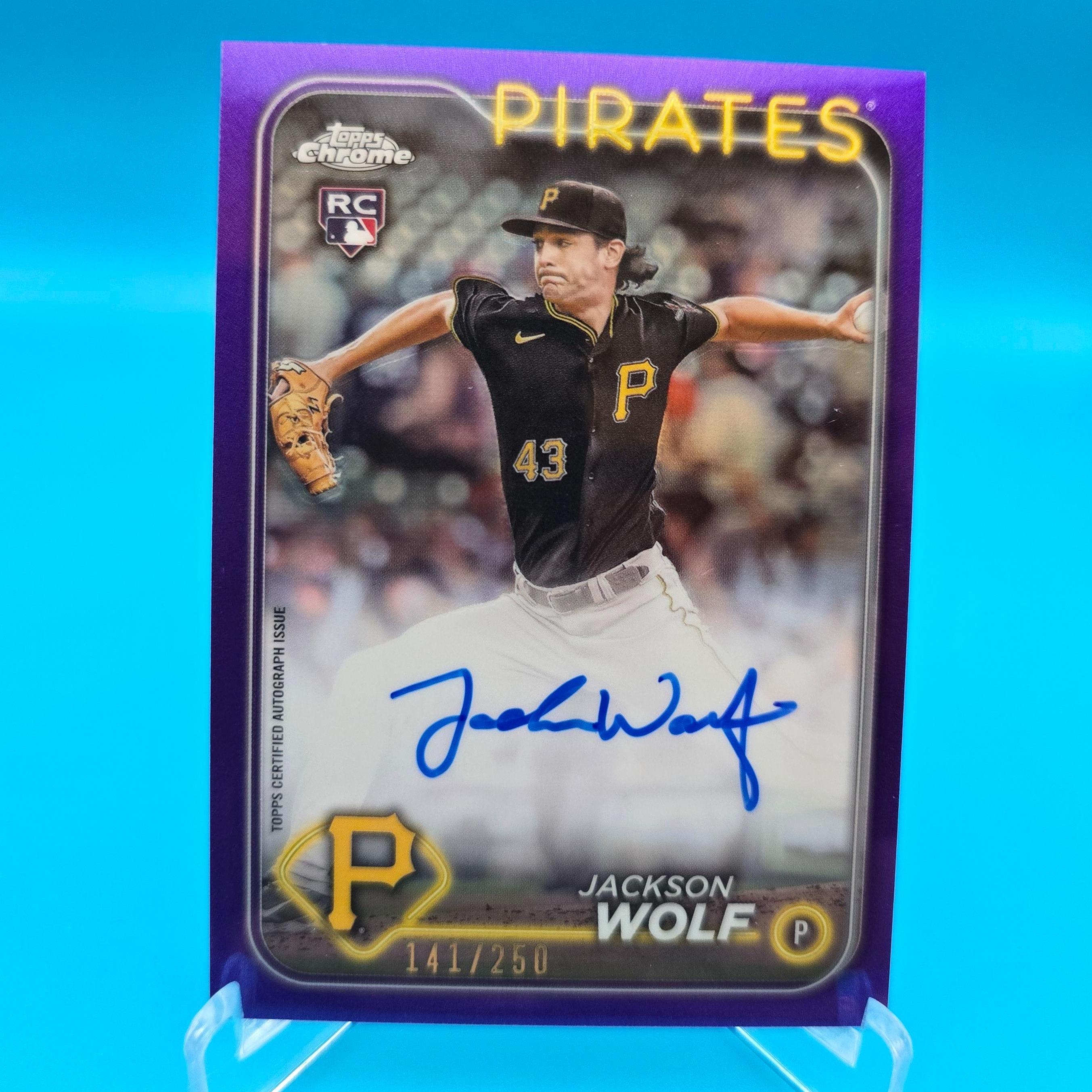 Jackson Wolf 2024 Topps Chrome RC Auto Purple Refractor San Diego Padres