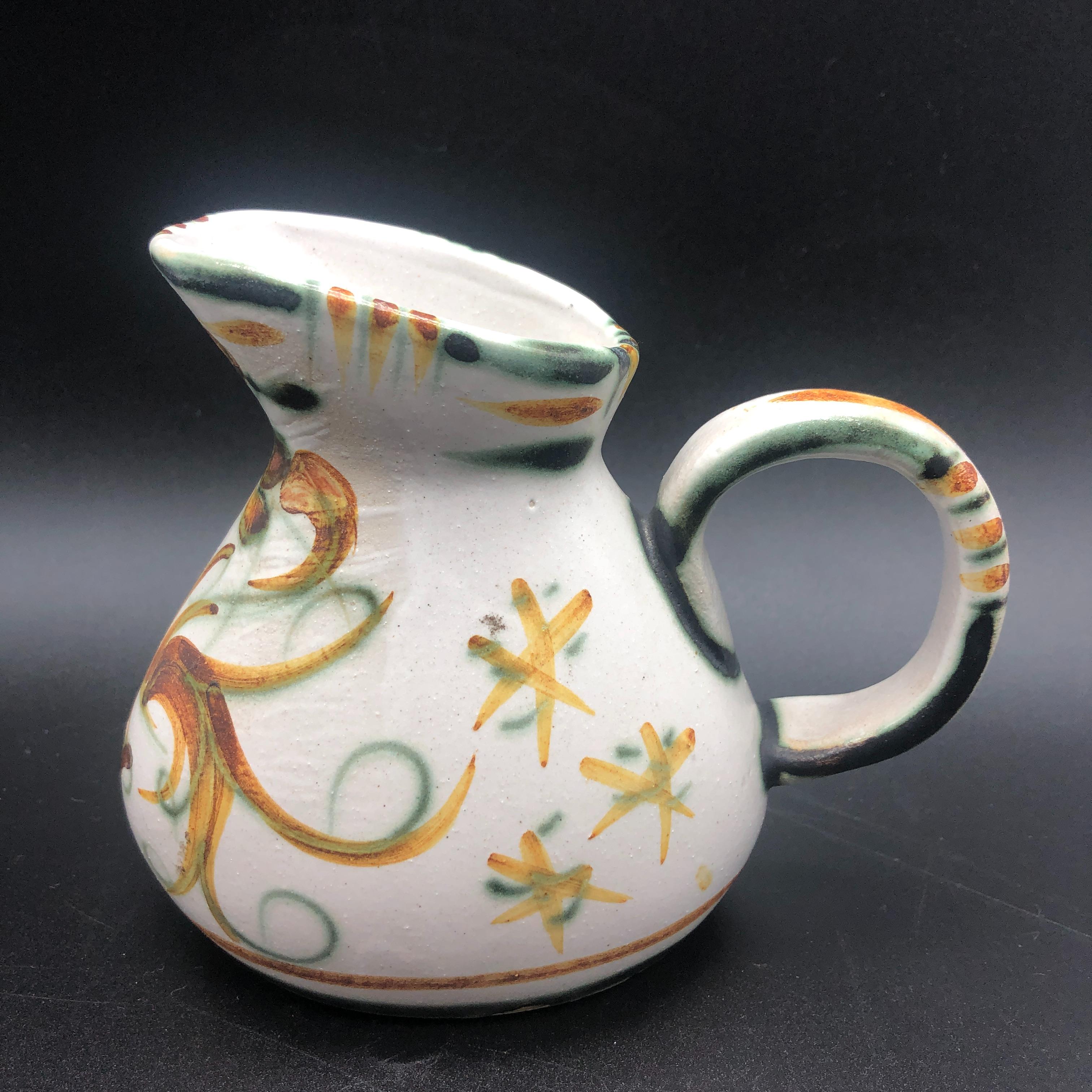 KERALUC Quimper Stoneware Pottery Pitcher France