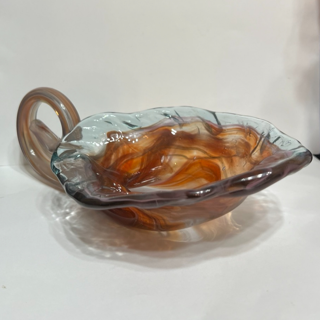 Ozark Art Glass Cornucopia ~9x5x3