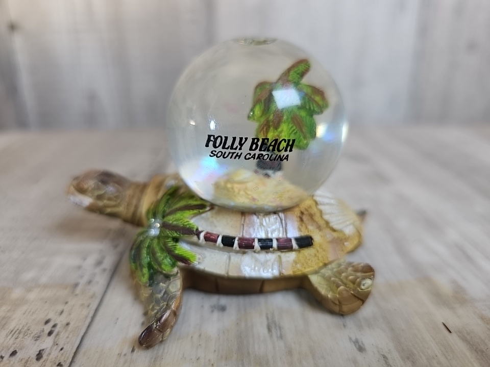 Folly Beach South Carolina Turtle Snow Globe
