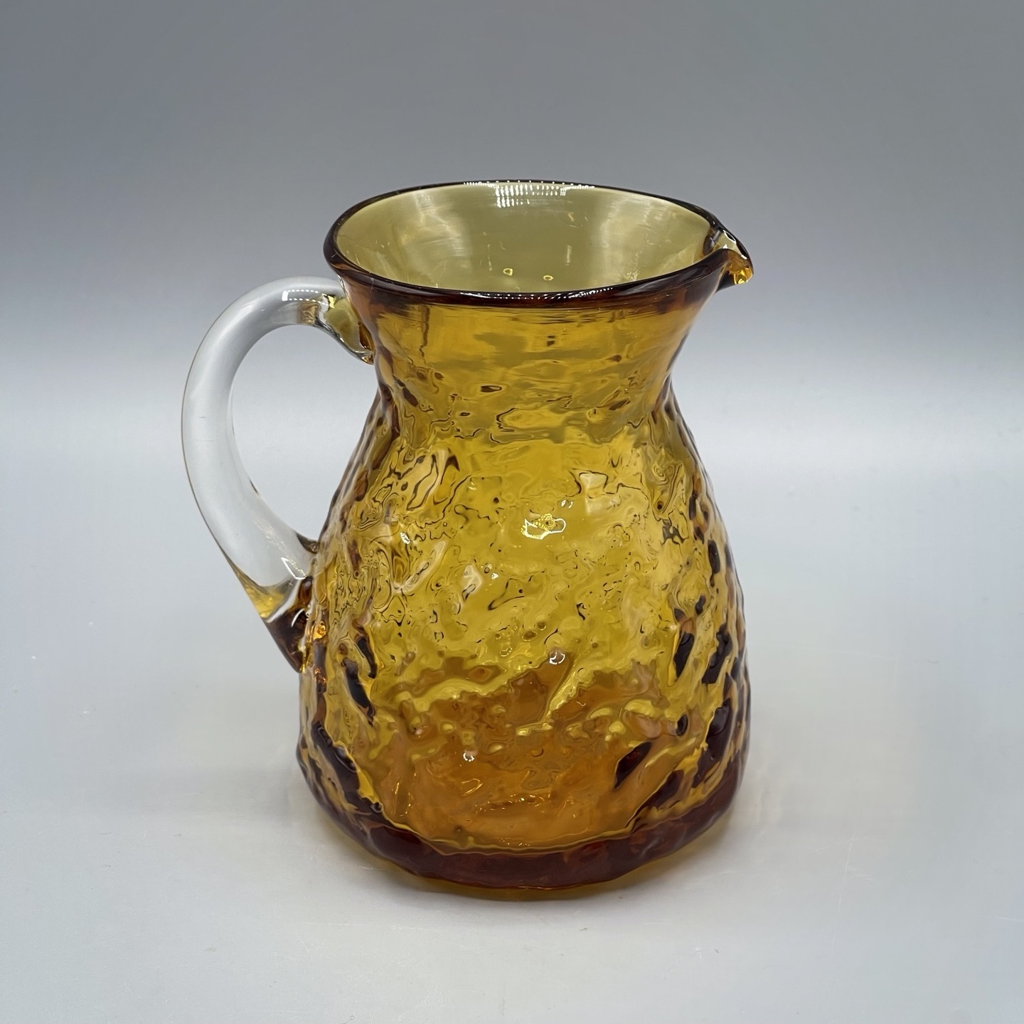 Textured Amber Glass Mini Pitcher