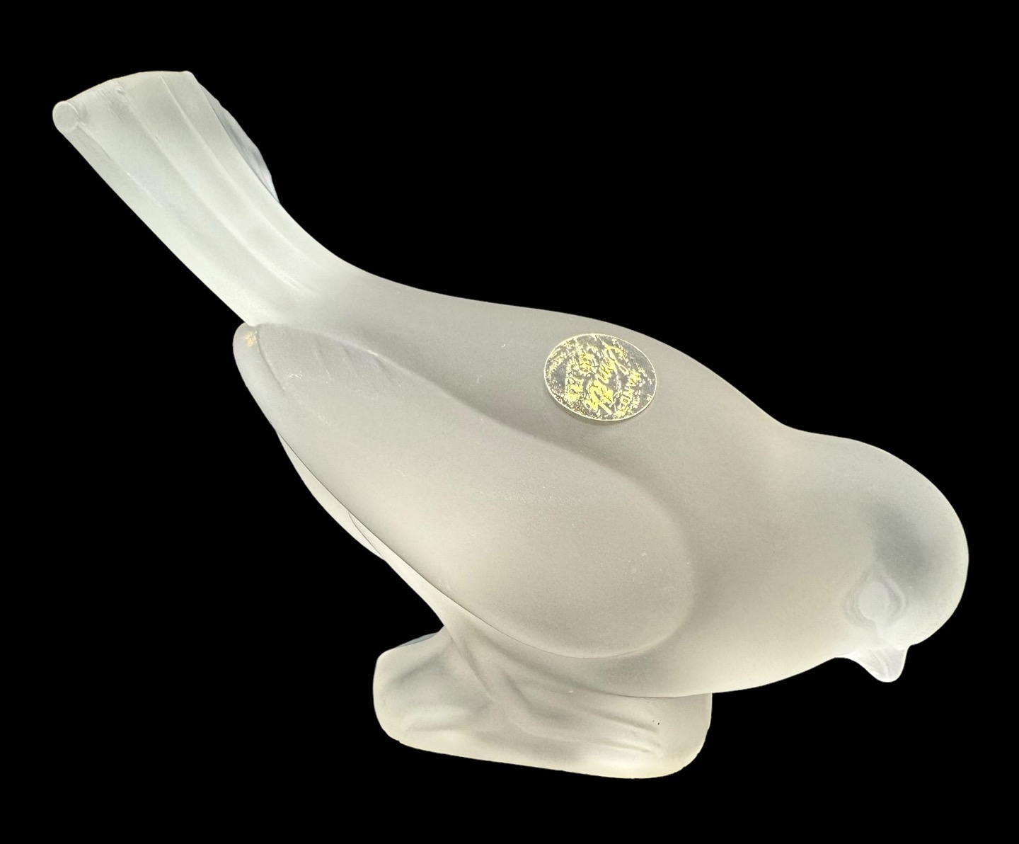 09 Vintage LE Smith Art Glass Satin Frosted Sparrow Bird Figurine ...