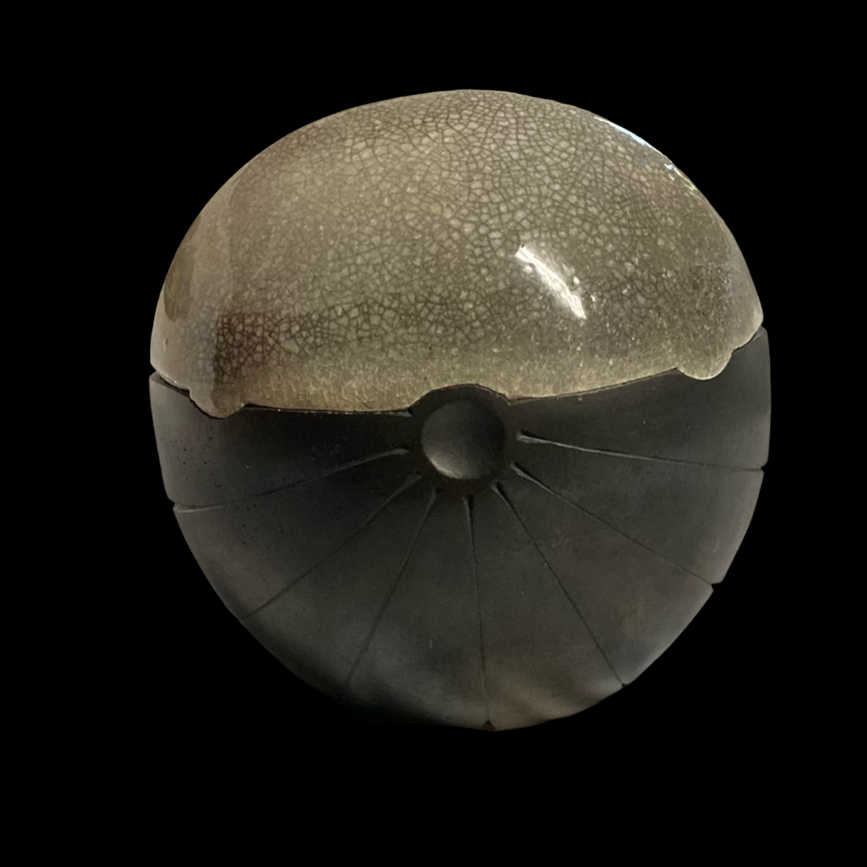 Mas Funo Raku Pottery Lidded Box Signed