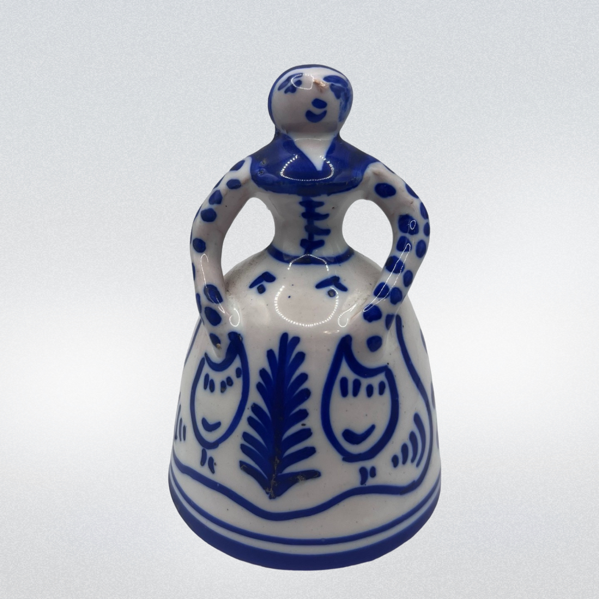 Vintage Pottery Lady Bell Recuerdo De Toledo 4.75”