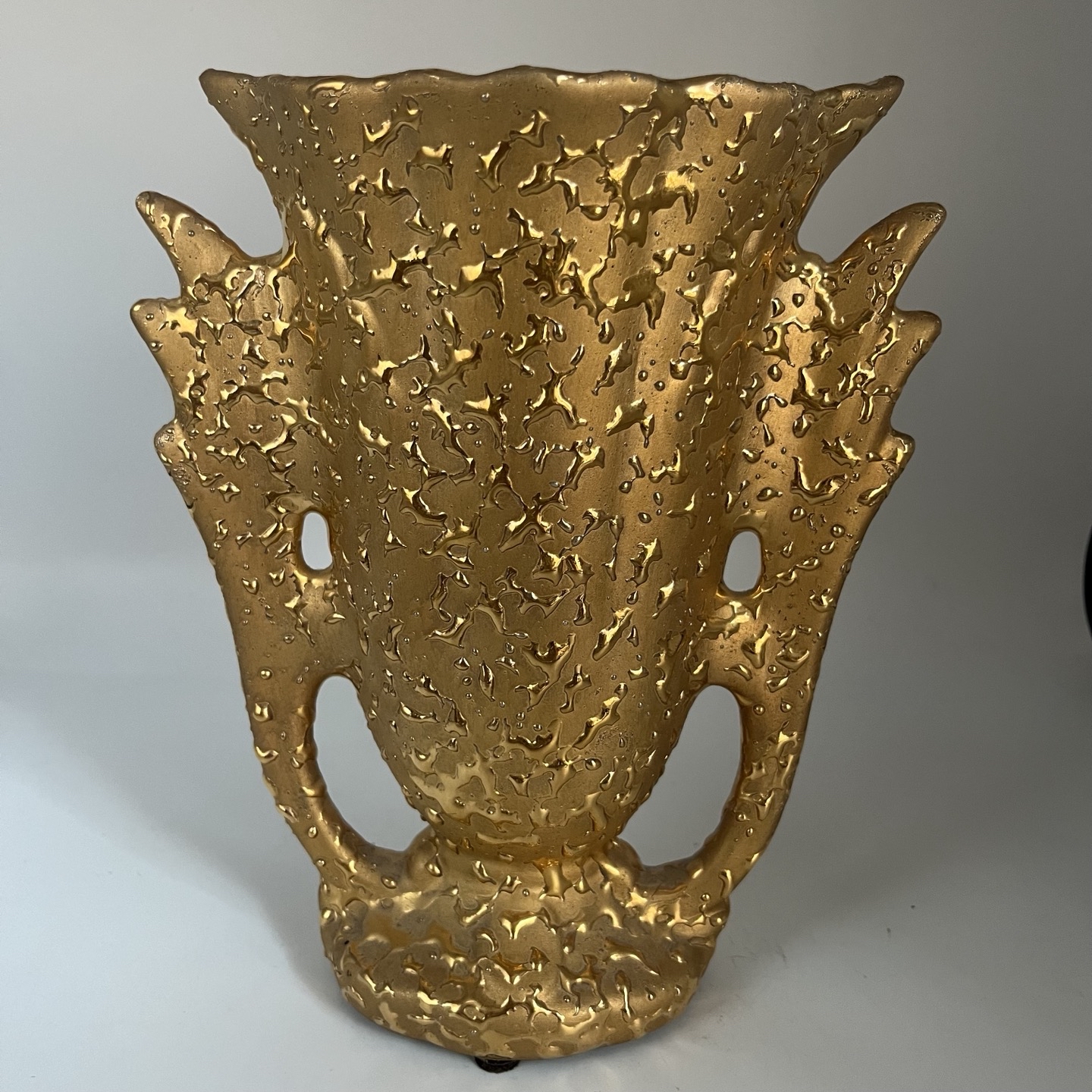 Weeping Bright Gold Ceramic Vase