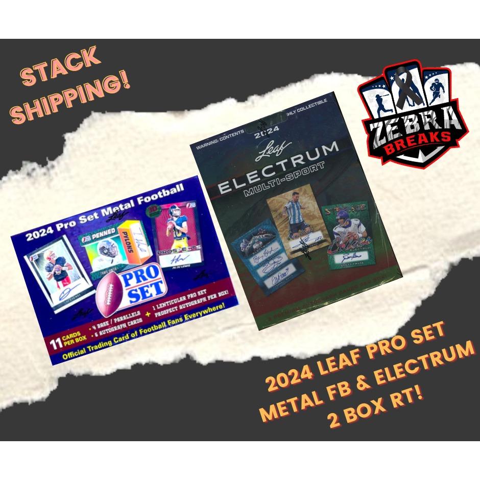 ZB 24340: 2024 Leaf Pro Set Metal Football/Electrum Multi Sport 2 Box RT!
