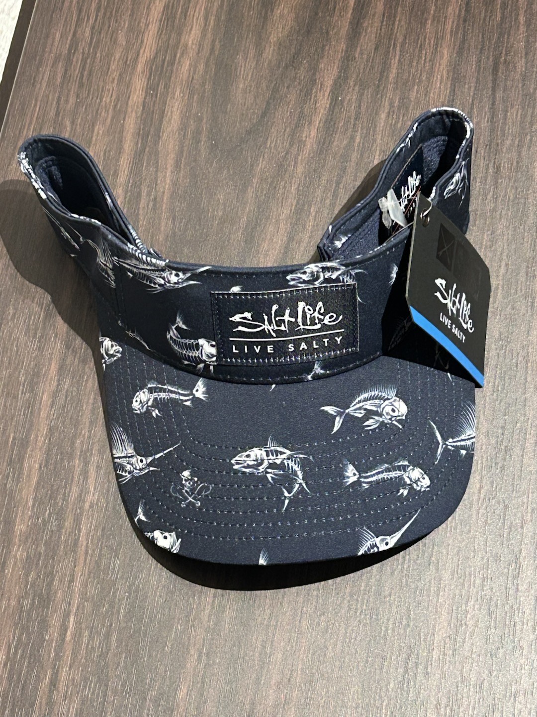 Salt Life Navy Visor Fish Pattern