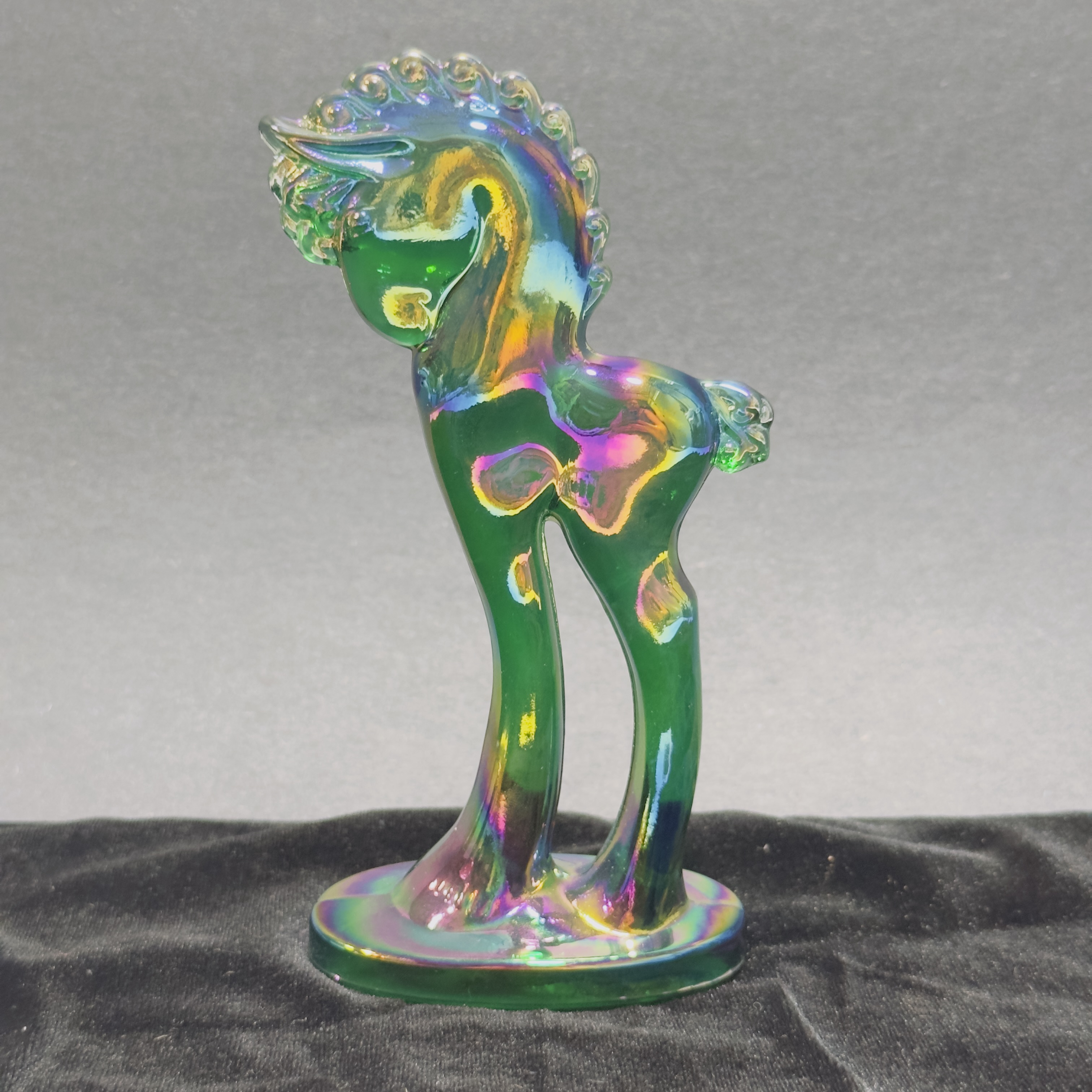 #1263 Mosser Iridescent Green Trojan 5.5" Tall