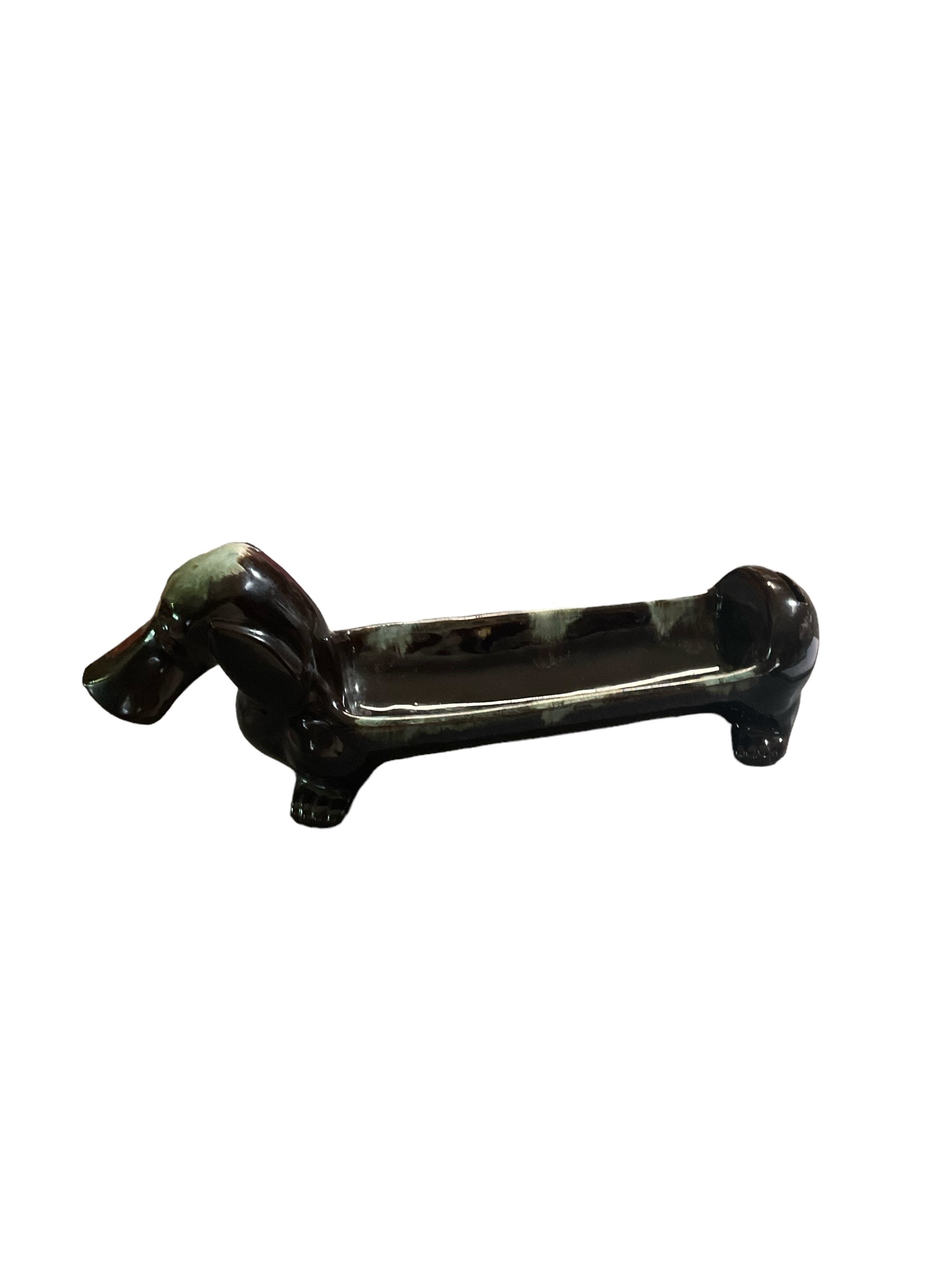 Vintage MCM Brown Dachshund Dog Shaped Cheese Log Appetizer Serving ...