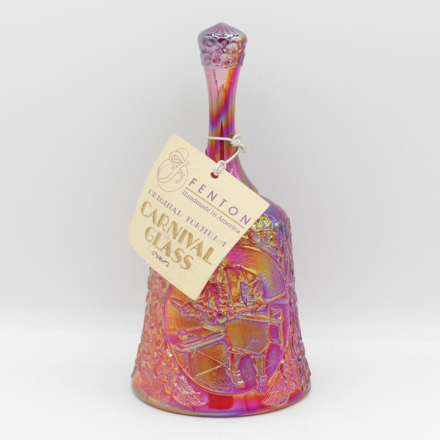 Vintage Fenton Ruby Red Carnival Glass 'The Craftsman' Bell, w/Orig ...