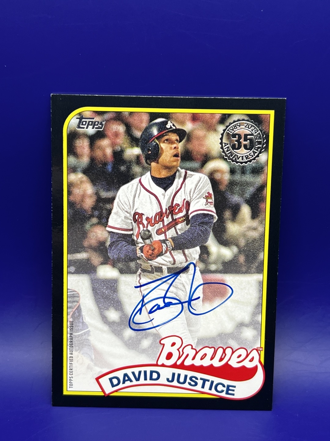 2024 Topps Series 2 1989 35th Anniversary David Justice Black Auto