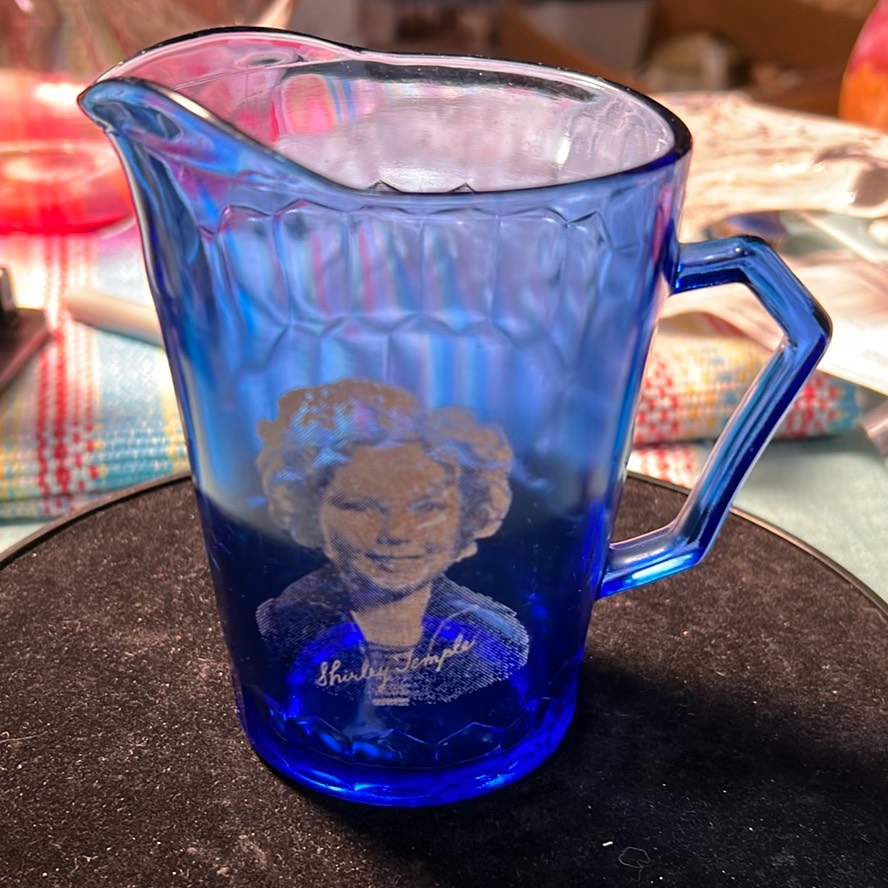 Hazel Atlas Shirley Temple Ritz Cobalt Blue Creamer