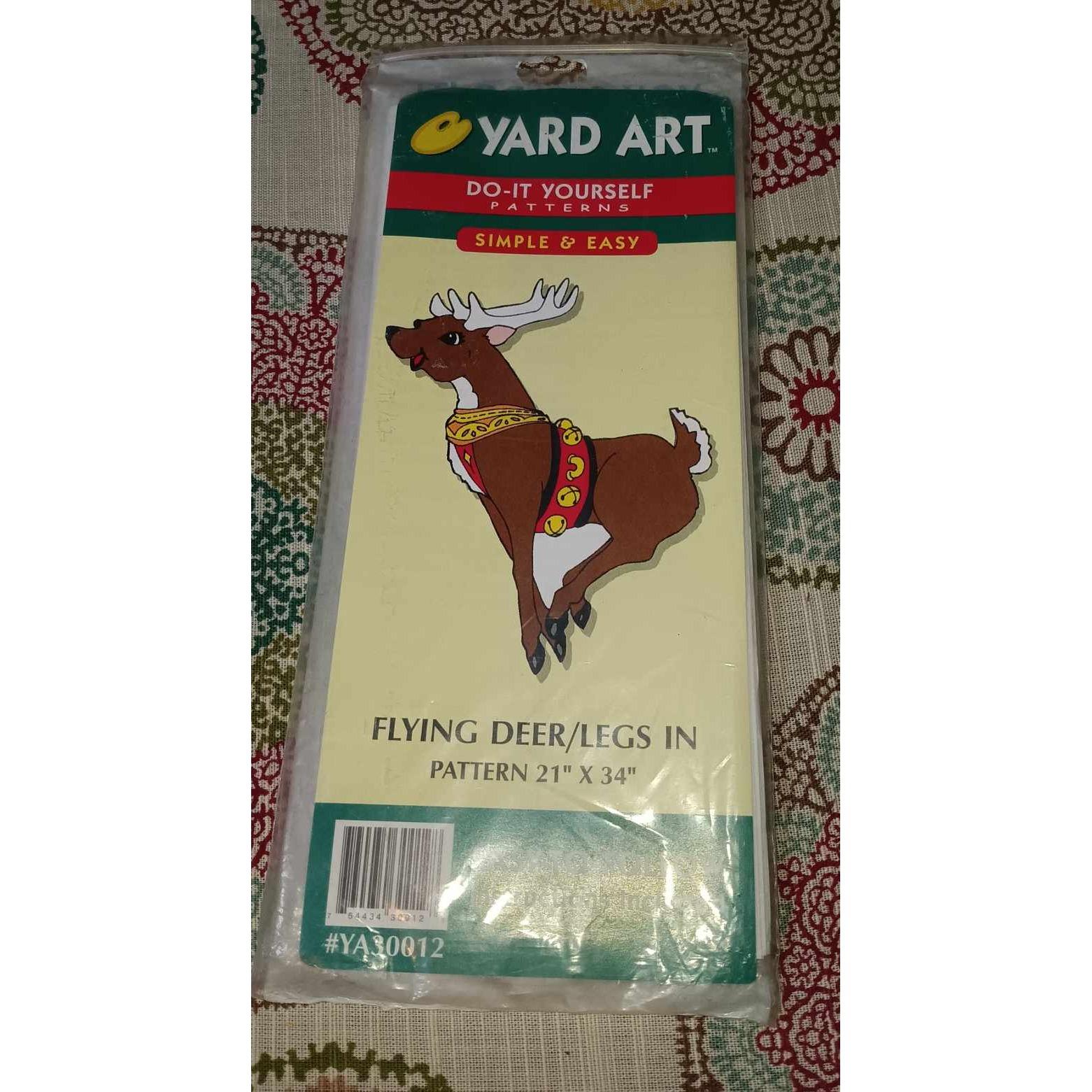 Yard Art DIY Pattern for wood flying deer/legs in
