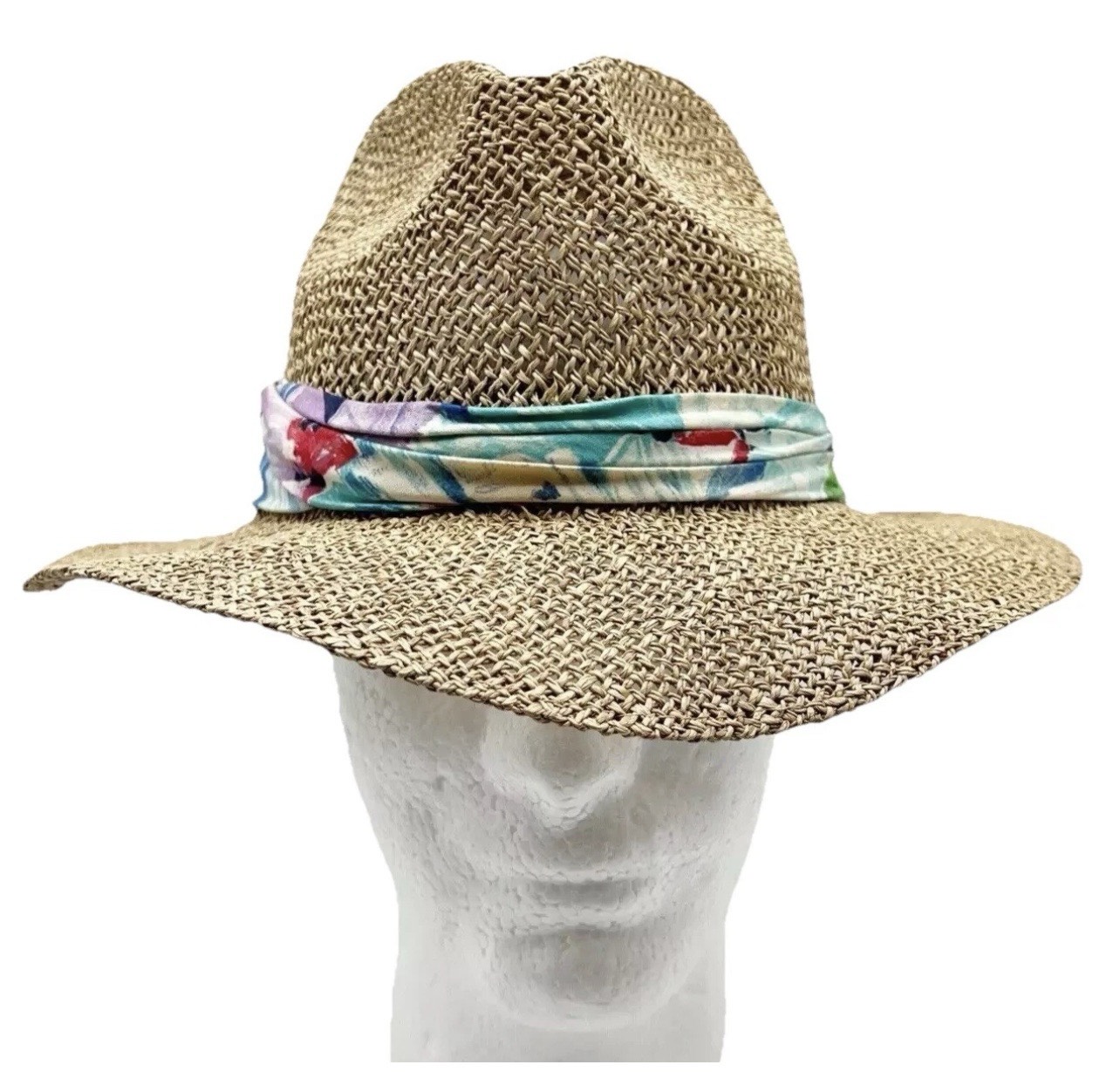 Vintage DORFMAN PACIFIC Straw Hat Size Small Floral Hawaiian Band ...