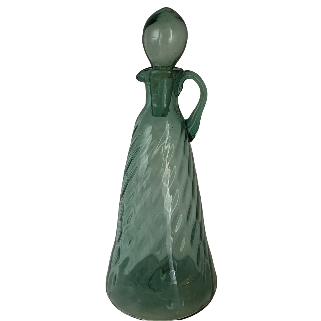 Sage Green Optic Swirl Decanter Bottle With Stopper
