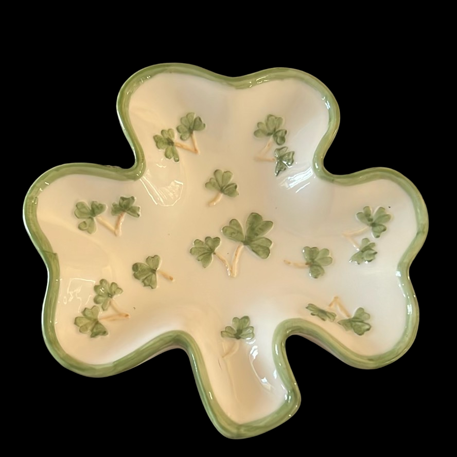 Irish Clover Shamrock Trinket Dish