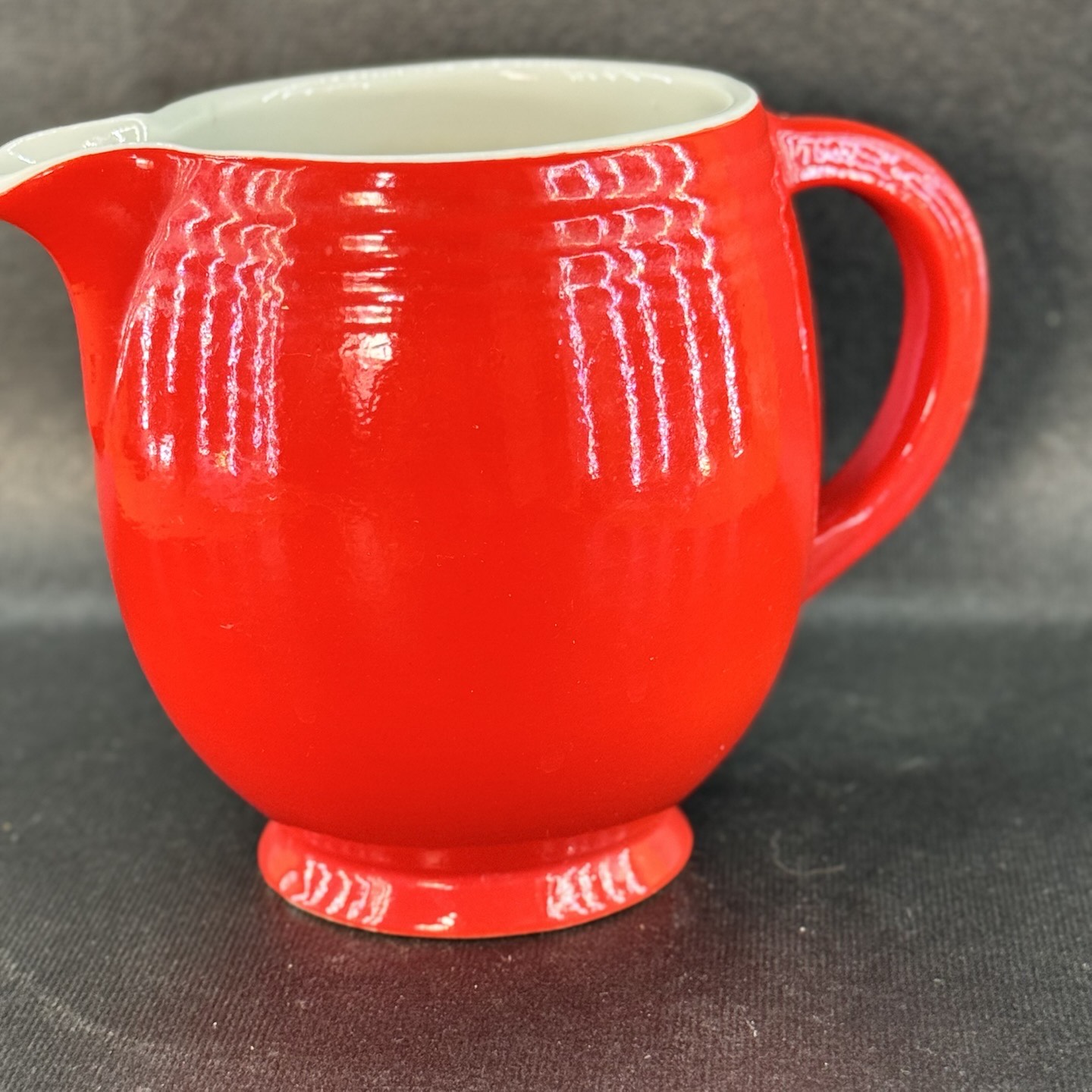 Vintage Hall’s Kitchenware Small Red Pitcher 5”