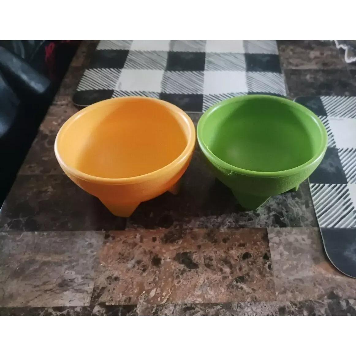 2x Basics Yellow And Green Salsa Bowls