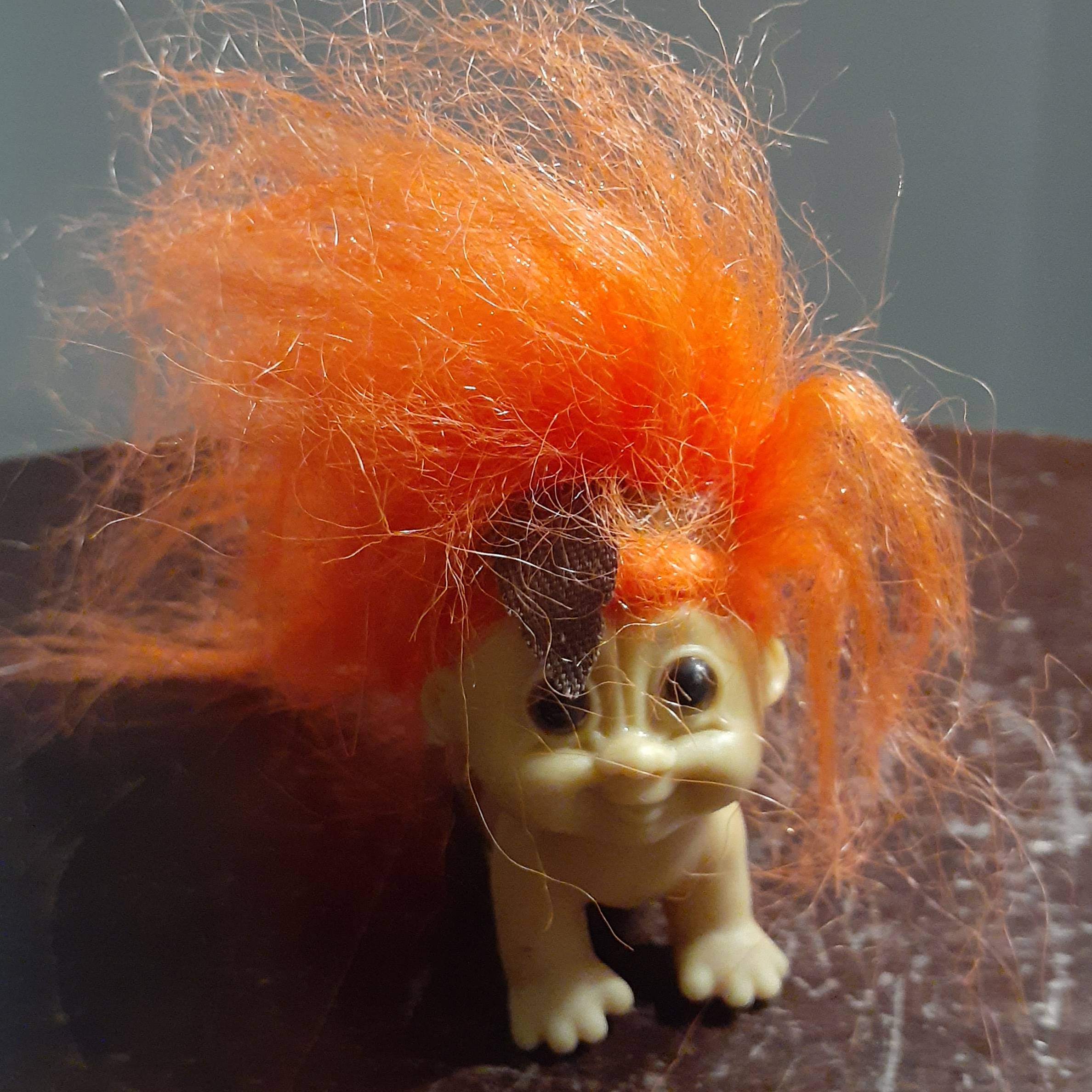 Mini Russ Crawling Baby Troll, Bright Orange Hair