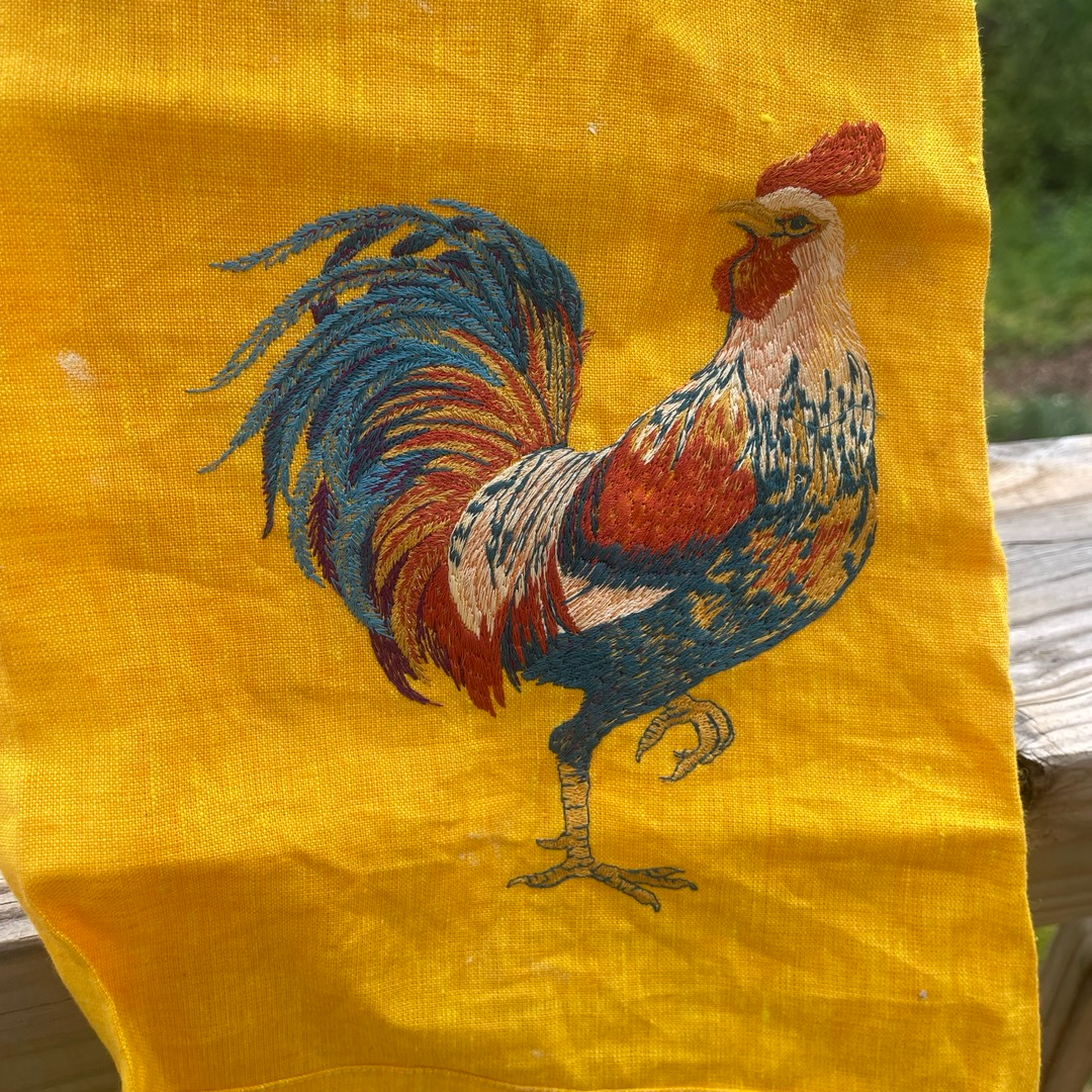Yellow Rooster Tea Towel