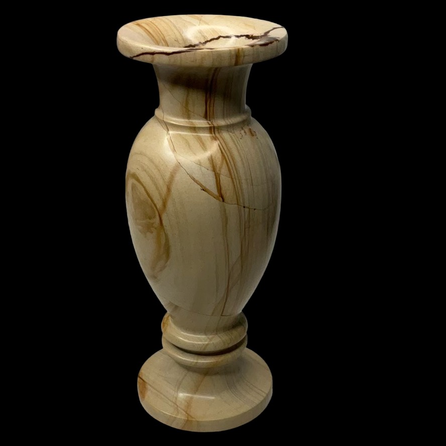 Vintage Marble Candle Holder Heavy Stone Marble Vase 8”