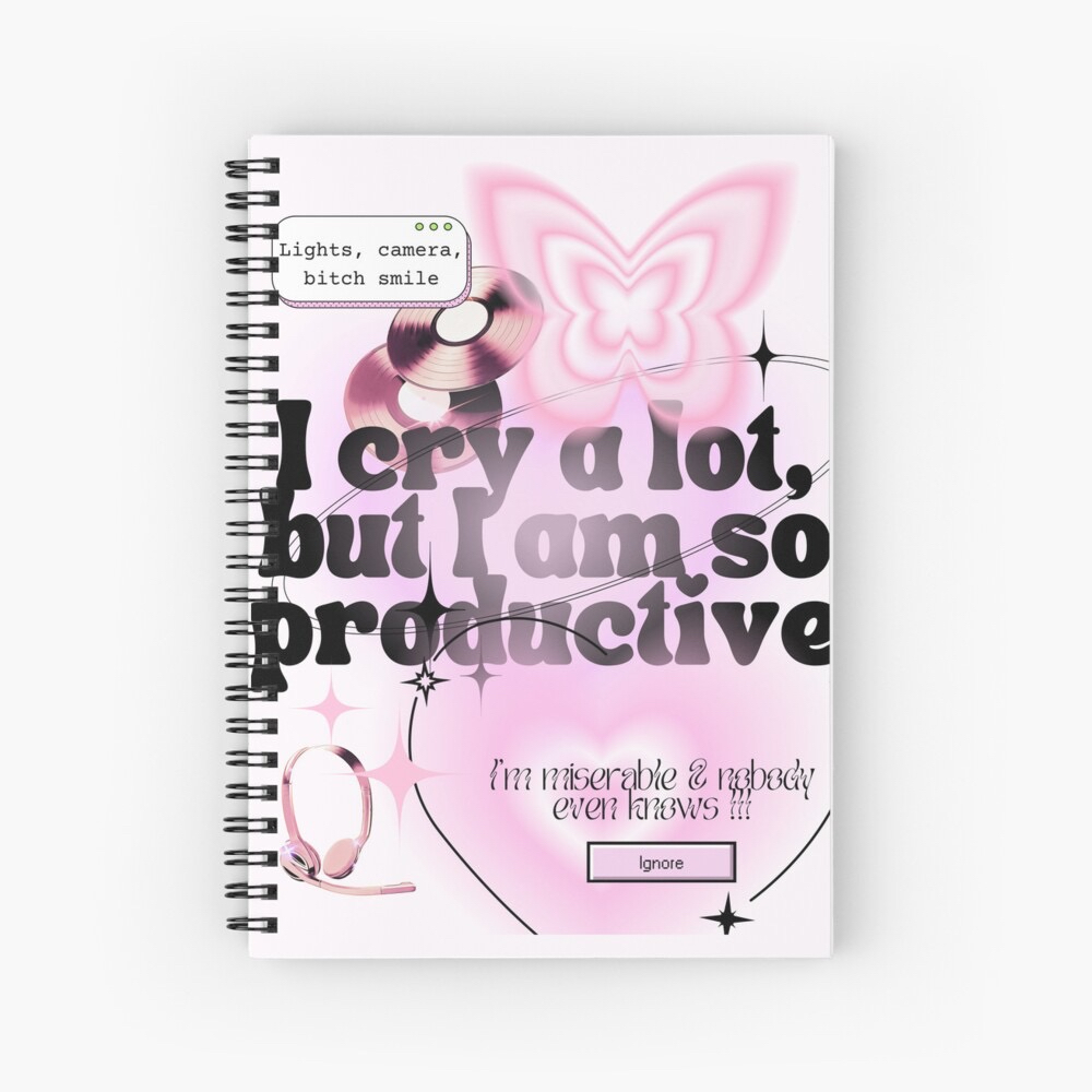 TTPD Lyrics Taylor Swift Notebook//I Cry A Lot//I Am So Productive