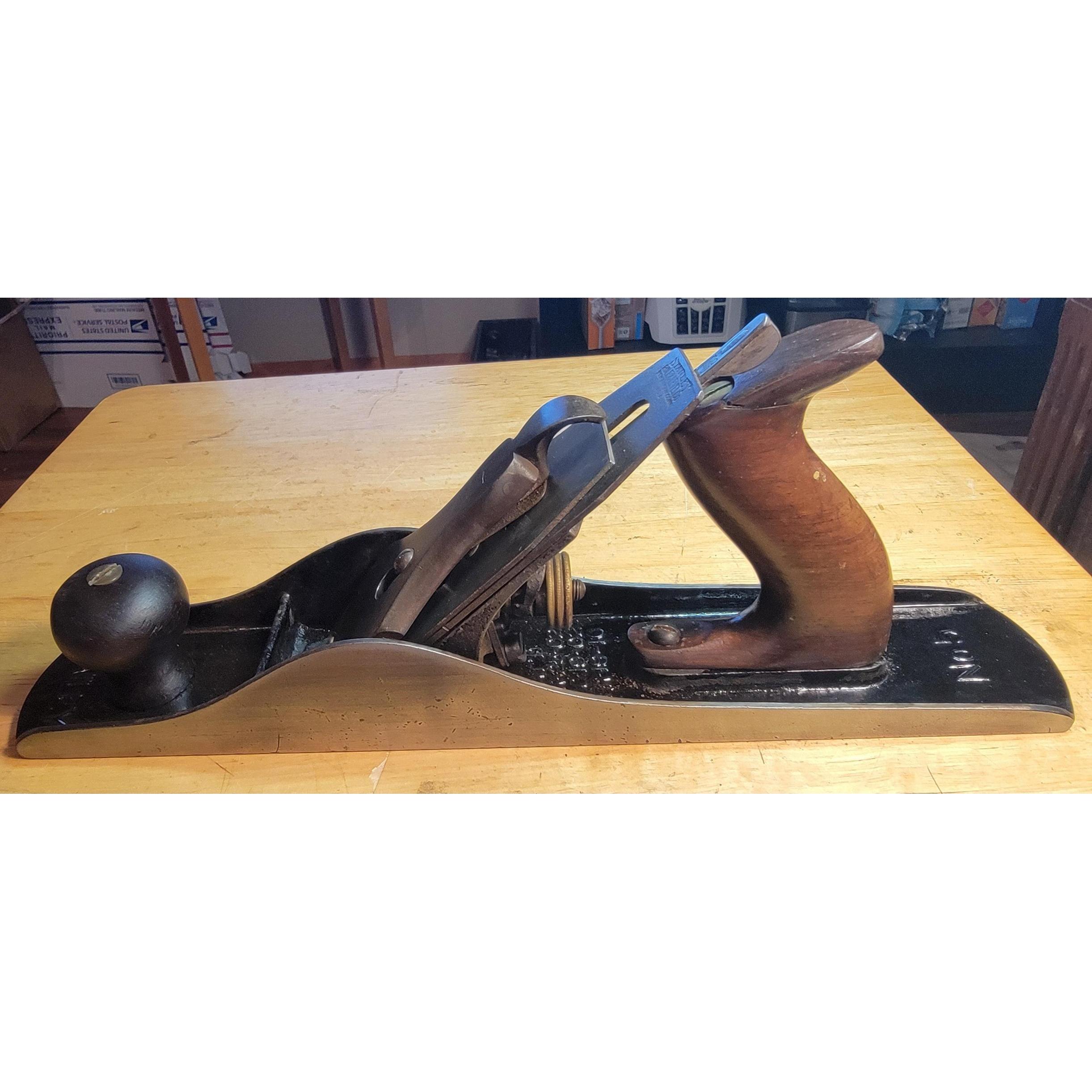 Stanley #5 Type 11 Hand Plane Corrugated Sole T Logo Nice Wood Fully Tuned