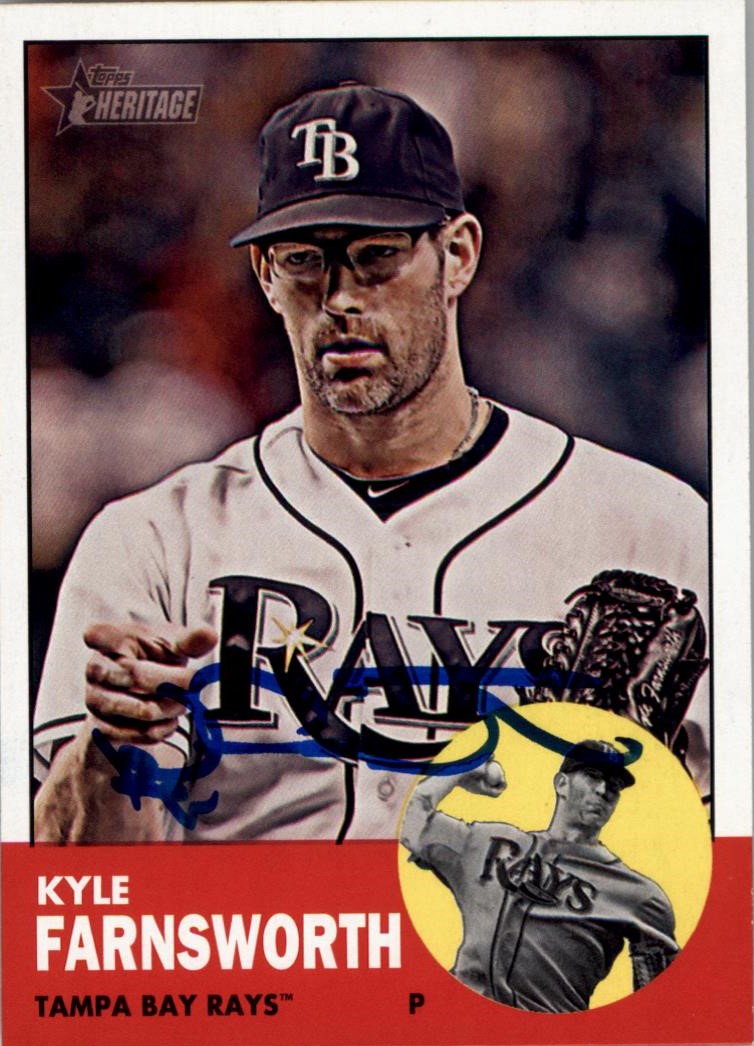 Kyle Farnsworth Signed Tampa Bay Rays 2012 Topps Heritage #421