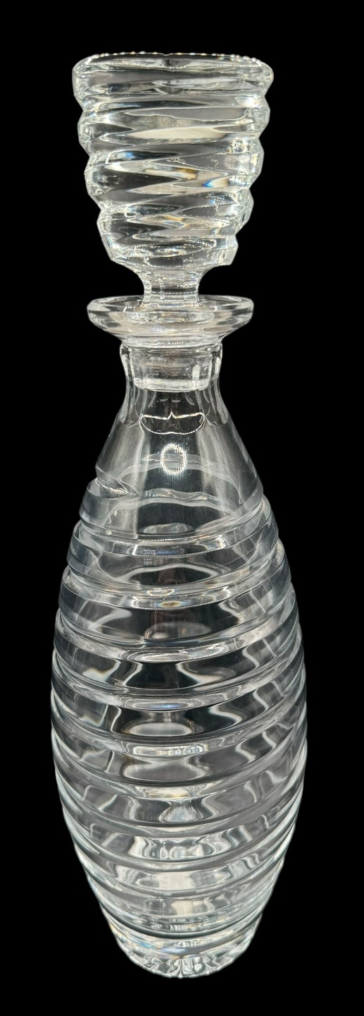 Signed Block Lead Crystal Glass Decanter Modern Screw Twist Coil ...