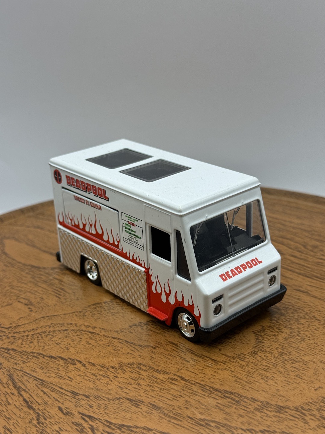 Marvel Deadpool Taco Food Truck Diecast Car White Jada Toys 4" Long