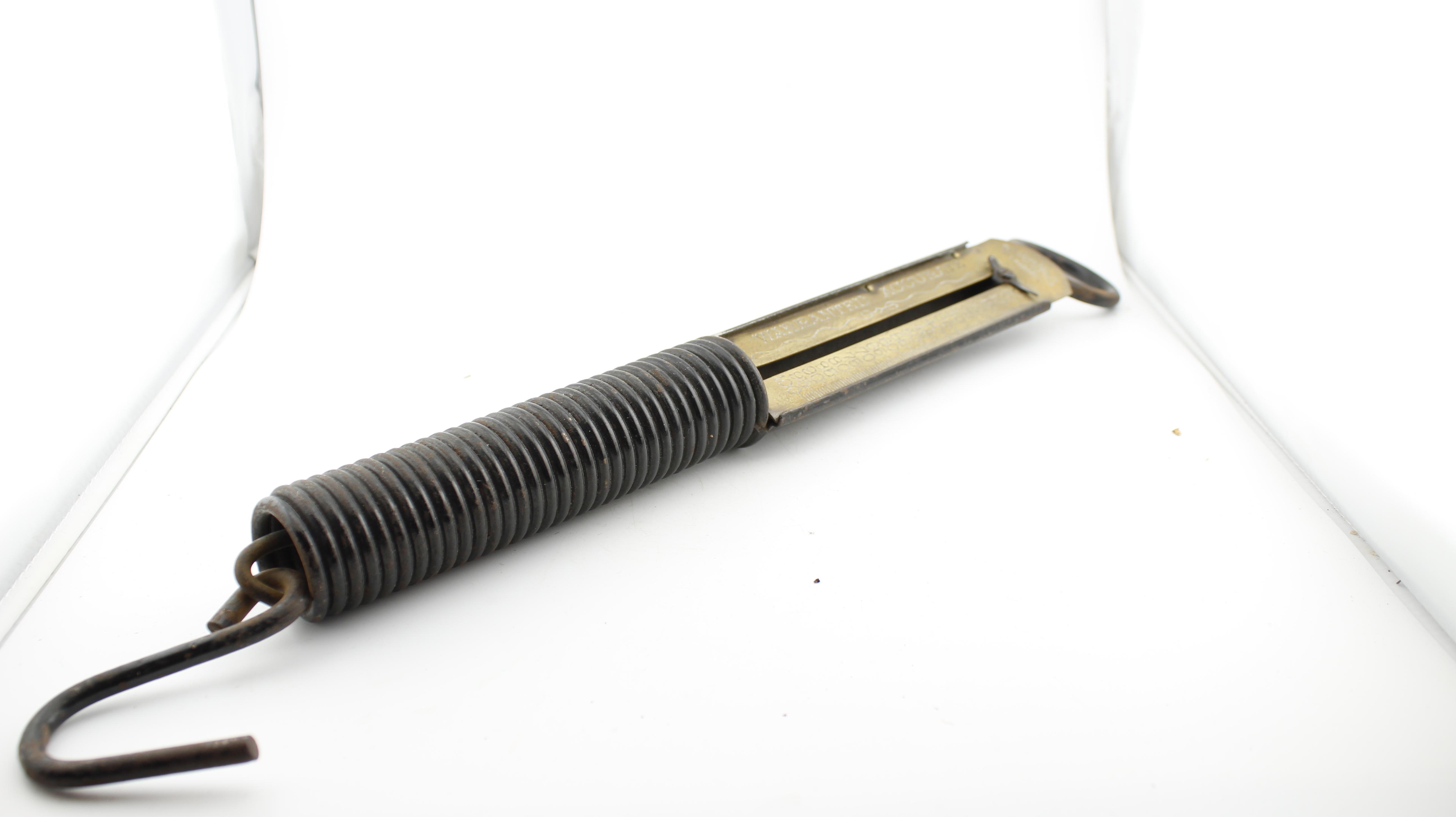 Antique Pelouze Mfg. Co. Chicago 100# Hanging Brass Front Scale