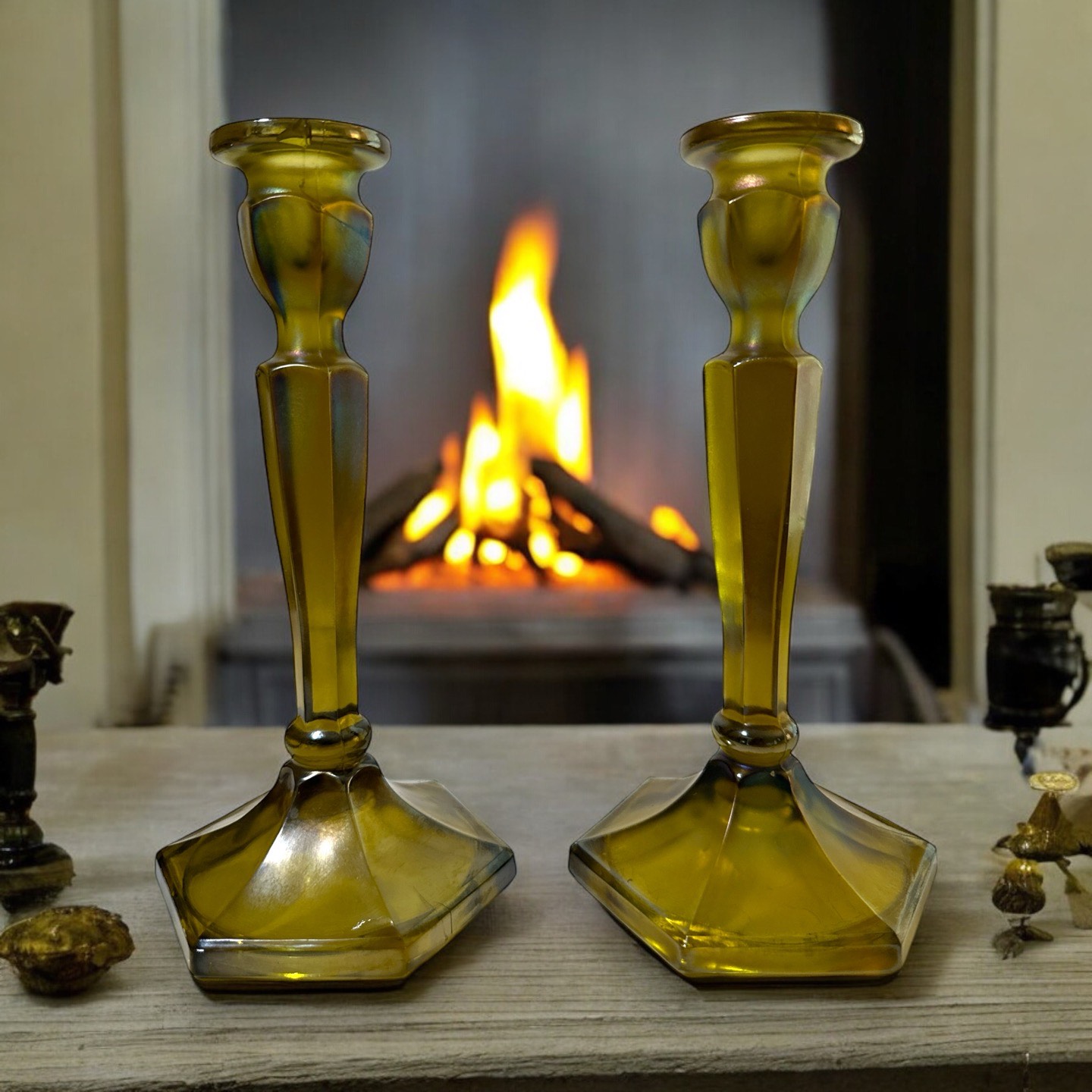Vintage Olive Green Colonial Florentine (Northwood Or Fenton?) Glass ...