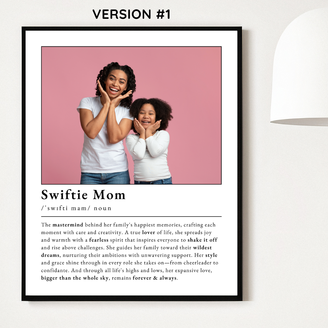 Swiftie Mom Definition Poster | Unique Gift for Mom | Swiftie Wall Art