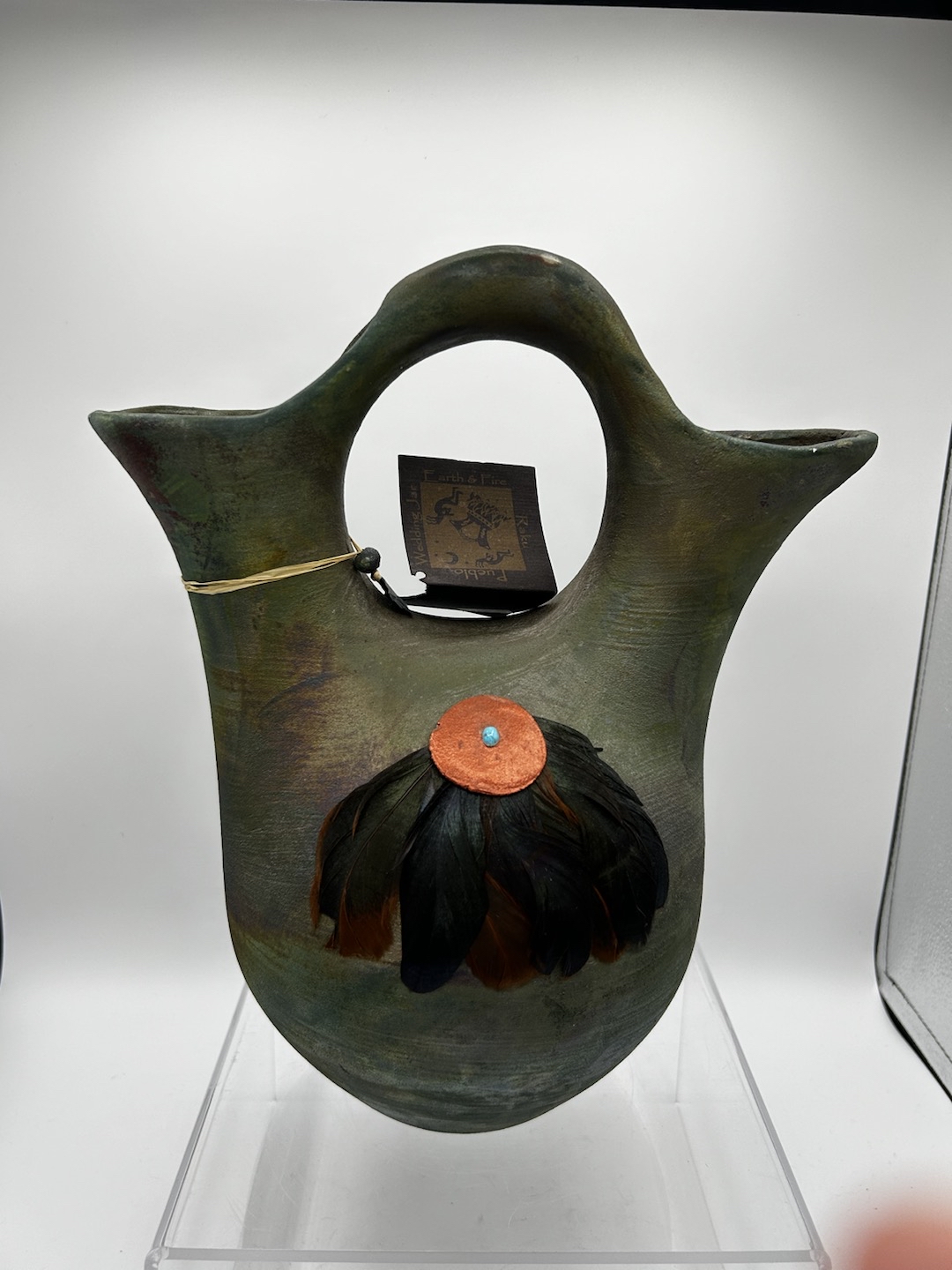 Large Raku Wedding Vase J Diller 11 Inches Tall
