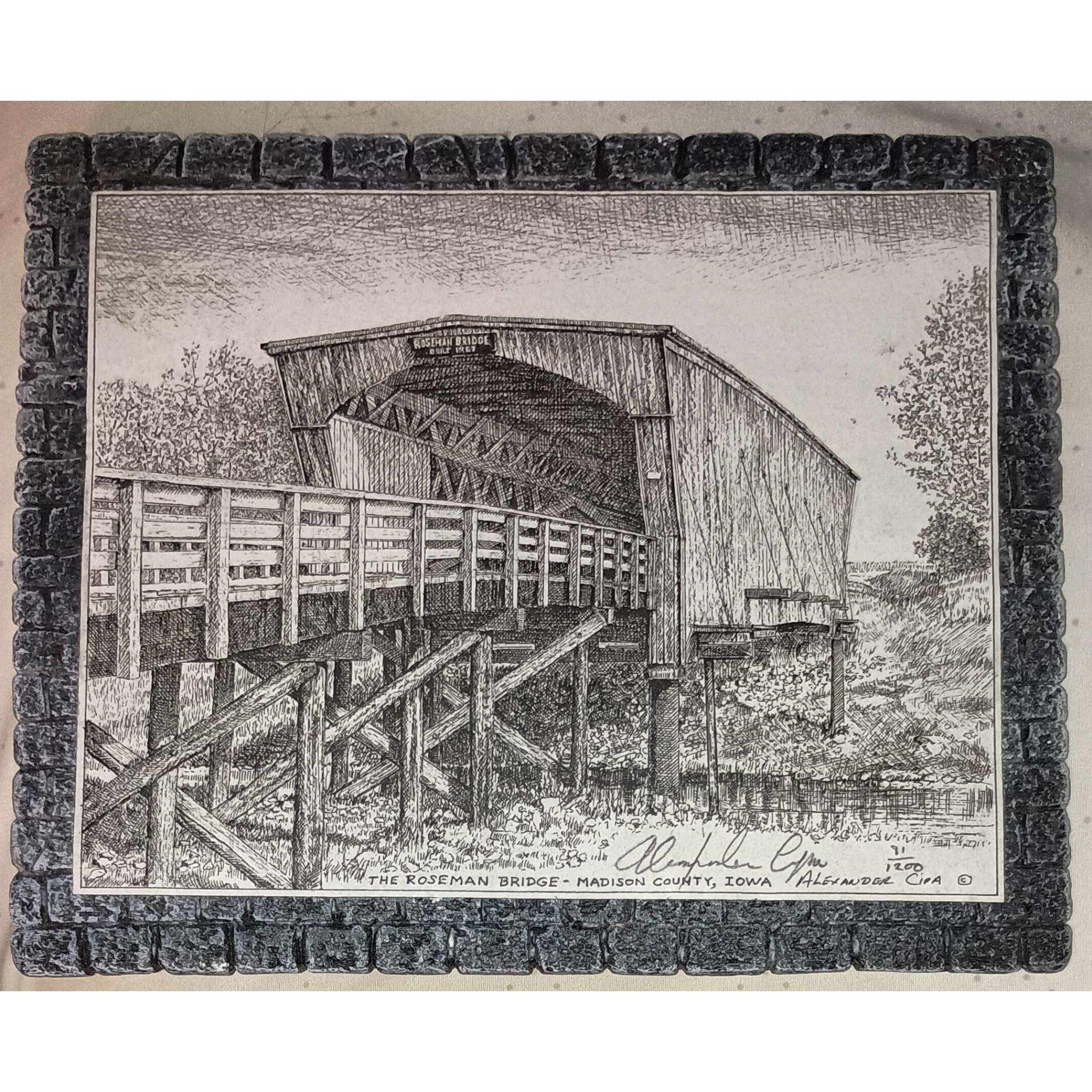 Roseman Bridge Sketch Print #81 of 1200, by Alexander Cipa