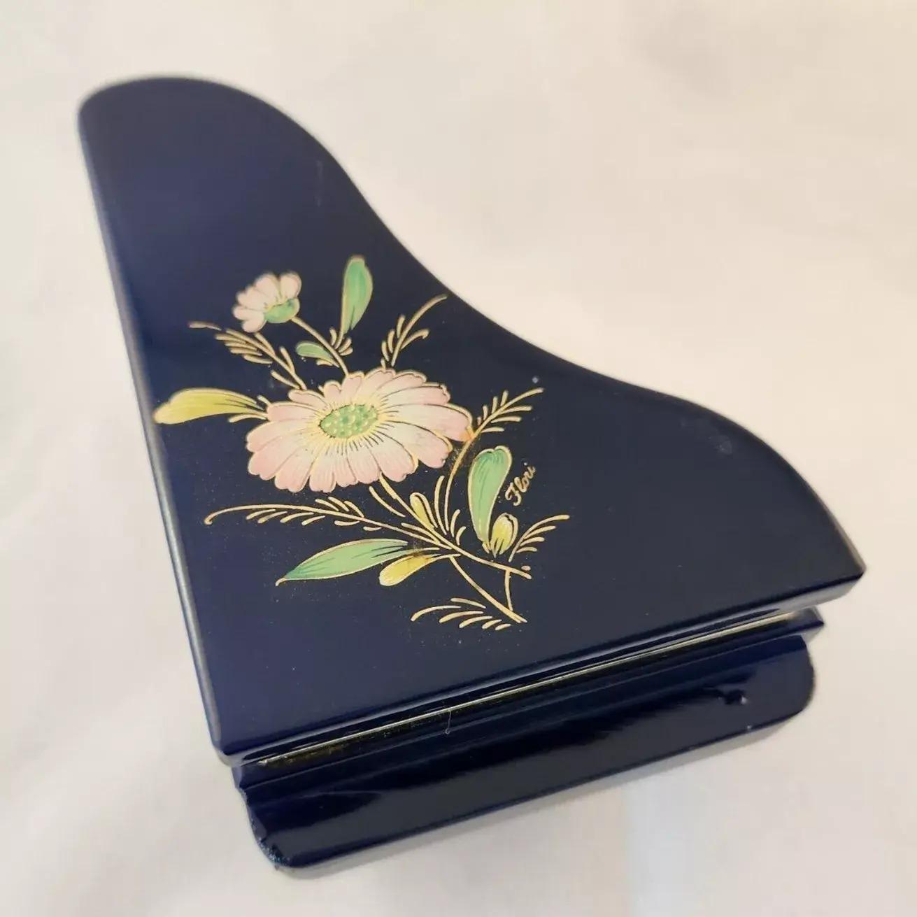 Vintage Italian Alabaster Blue Piano Jewelry Trinket Box - Hand Carved ...
