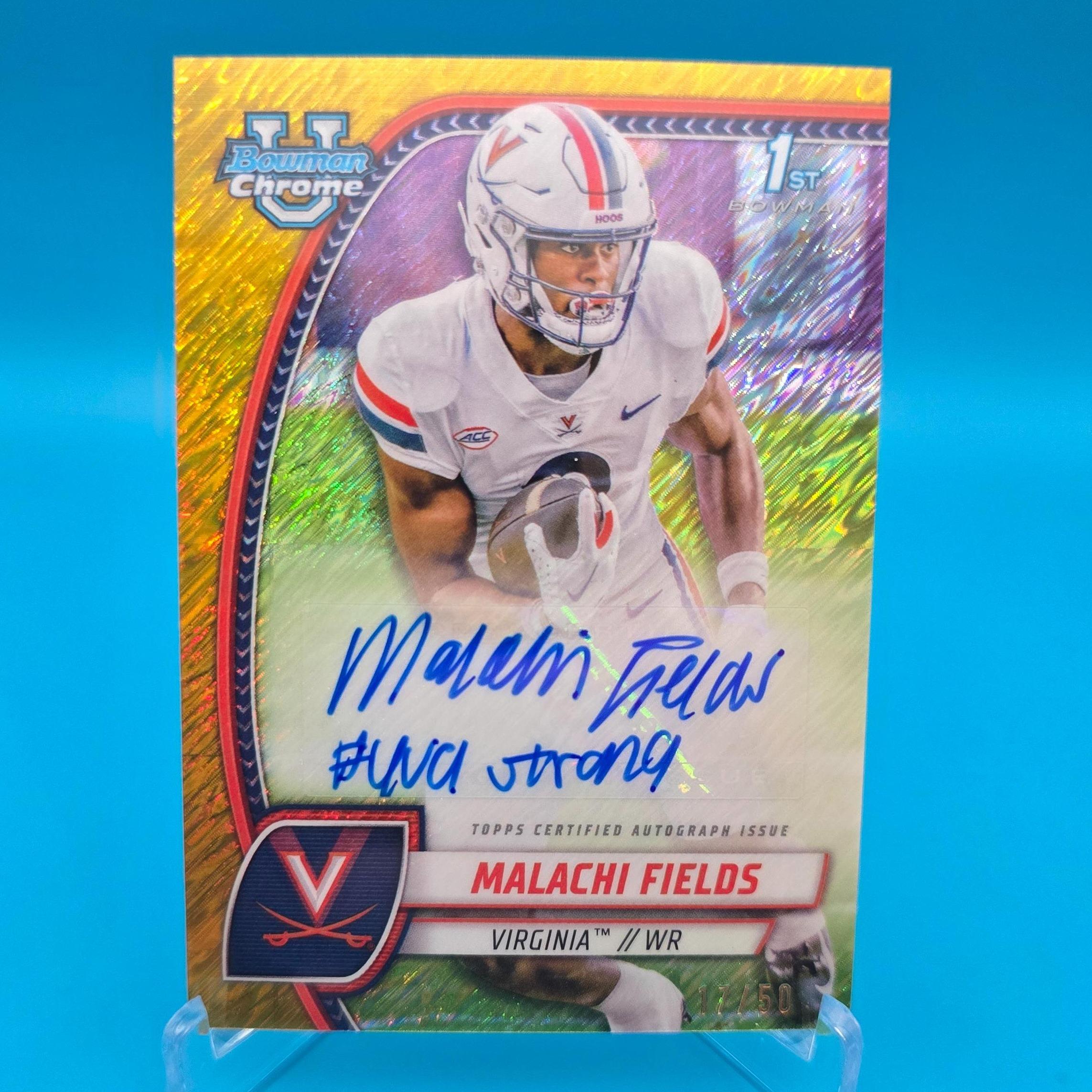 Malachi Fields 2024 Bowman U Chrome Gold Shimmer 1st Bowman Auto 17/50 ...