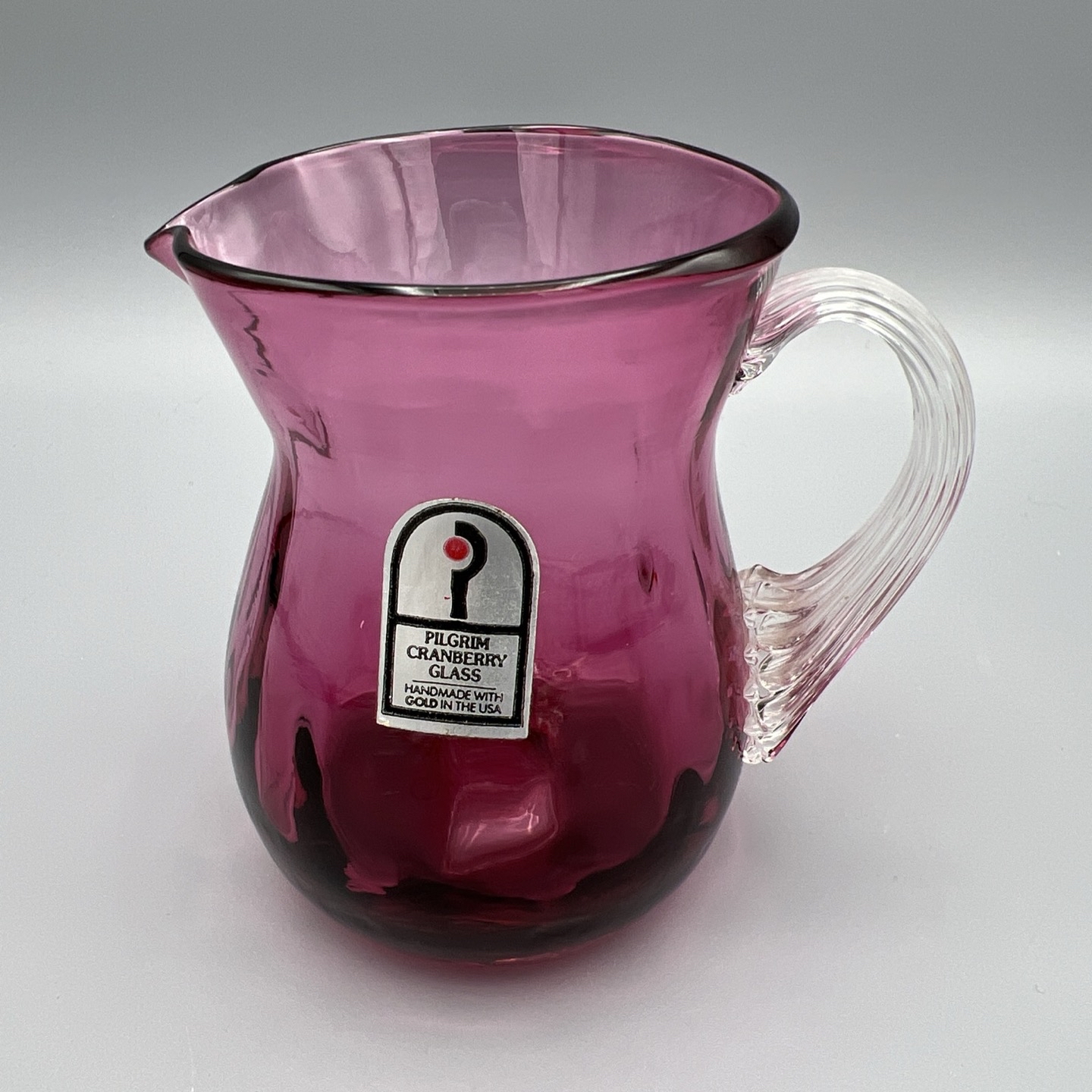 Vintage PILGRIM Cranberry Glass Miniature Pitcher – 3.75” Tall Original ...