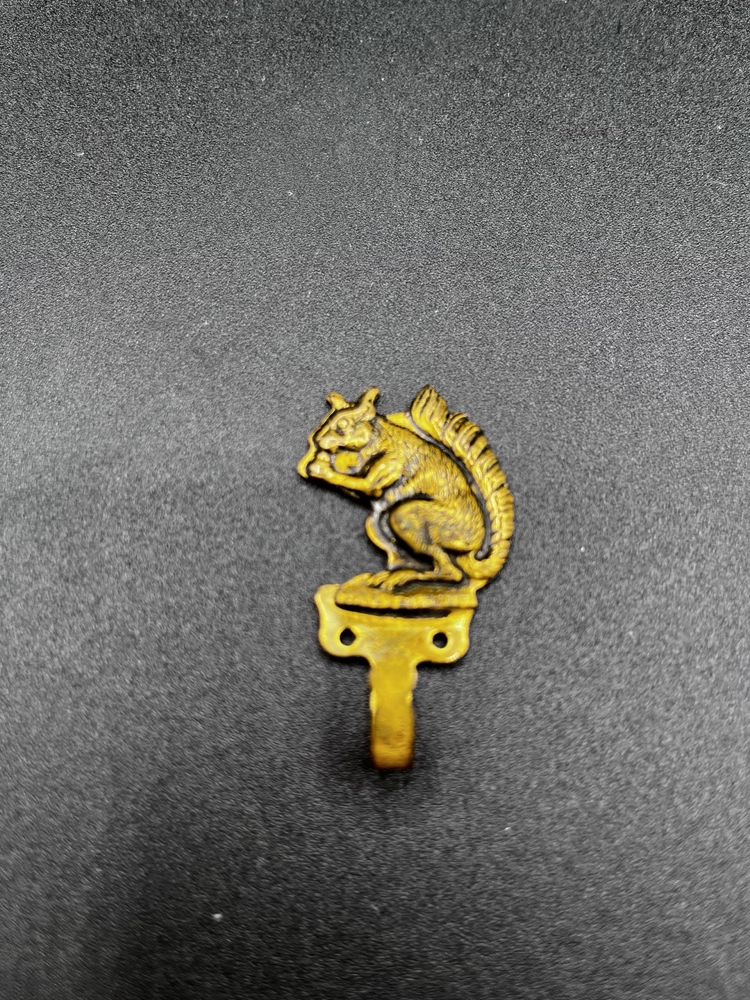 English Mini Brass Squirrel Key Wall Hook