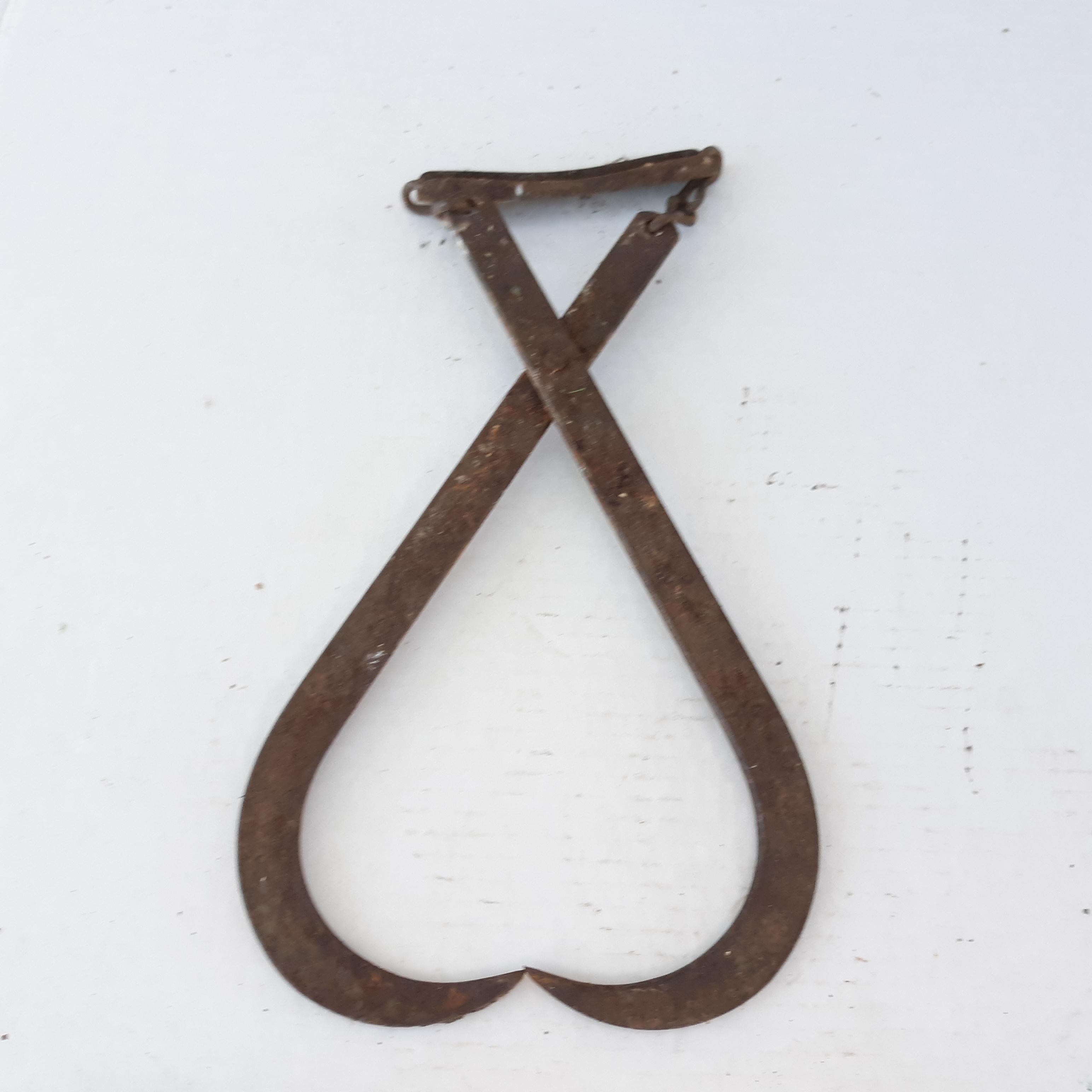 Antique Metal Ice Block Clamp Log Holder Handle Tongs Hay Bale Carrier ...