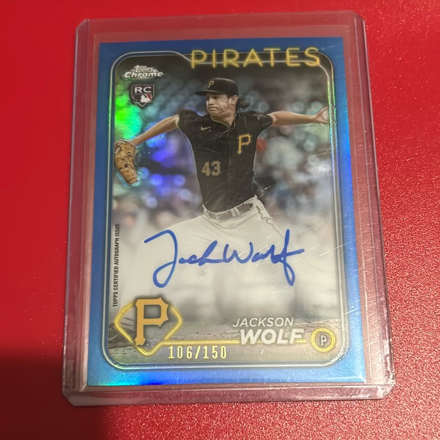 2024 Topps Chrome Jackson Wolf Rookie Blue Refractor Auto /150 #RA-JWO ...