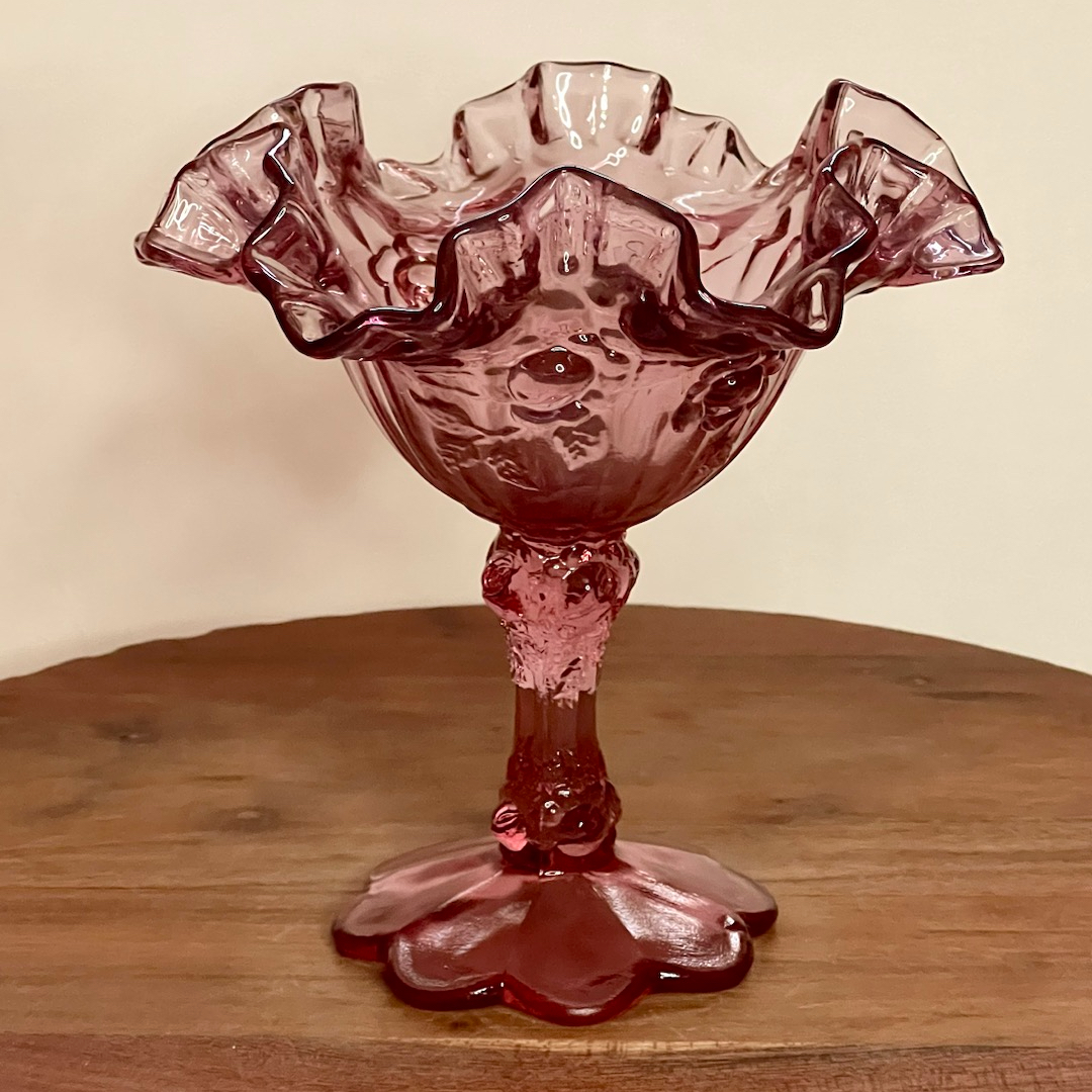 Fenton Dusty Rose Pink Comport Candy Dish