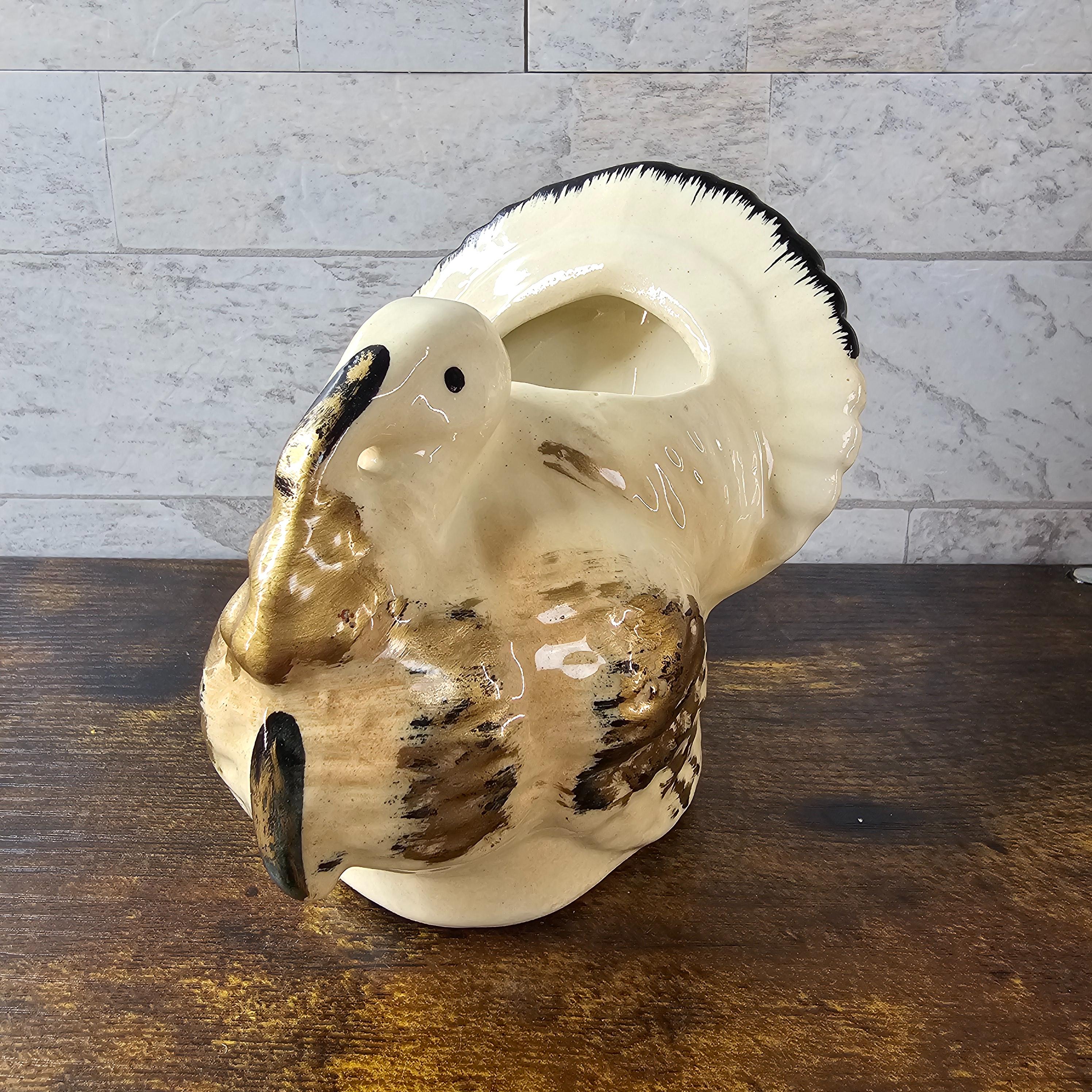 Vintage 1940's Morton Pottery Turkey Thanksgiving Planter