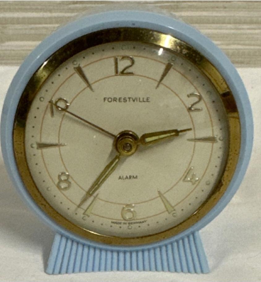 42. Vintage Forestville Baby Blue Alarm Clock