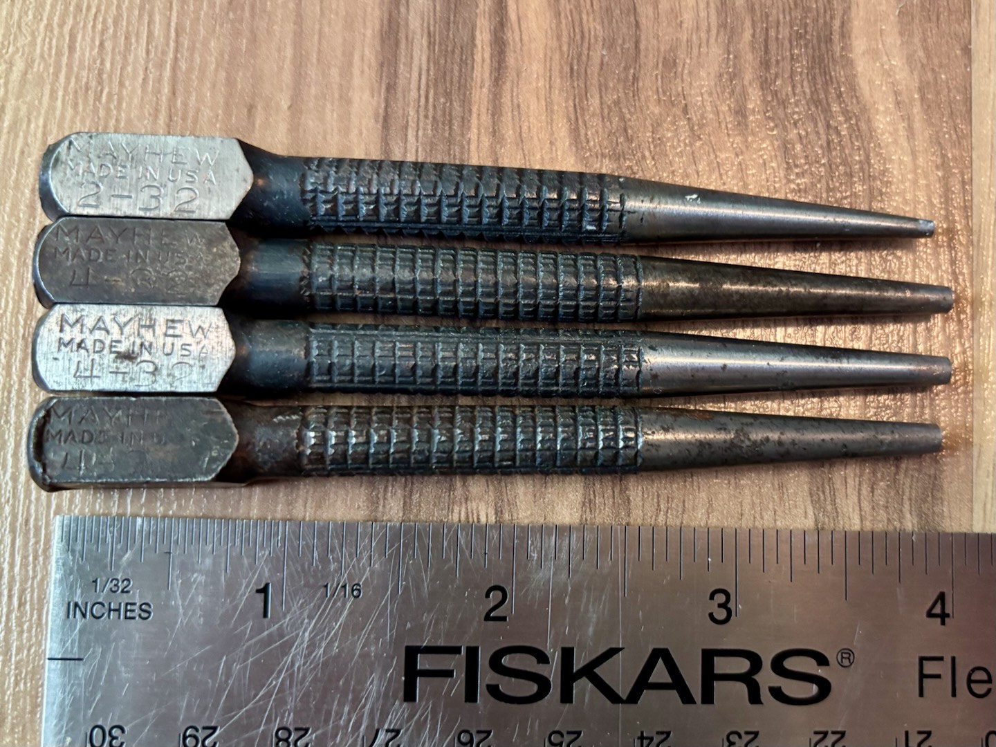 Vintage 4-piece Mayhew Pin Punch Set