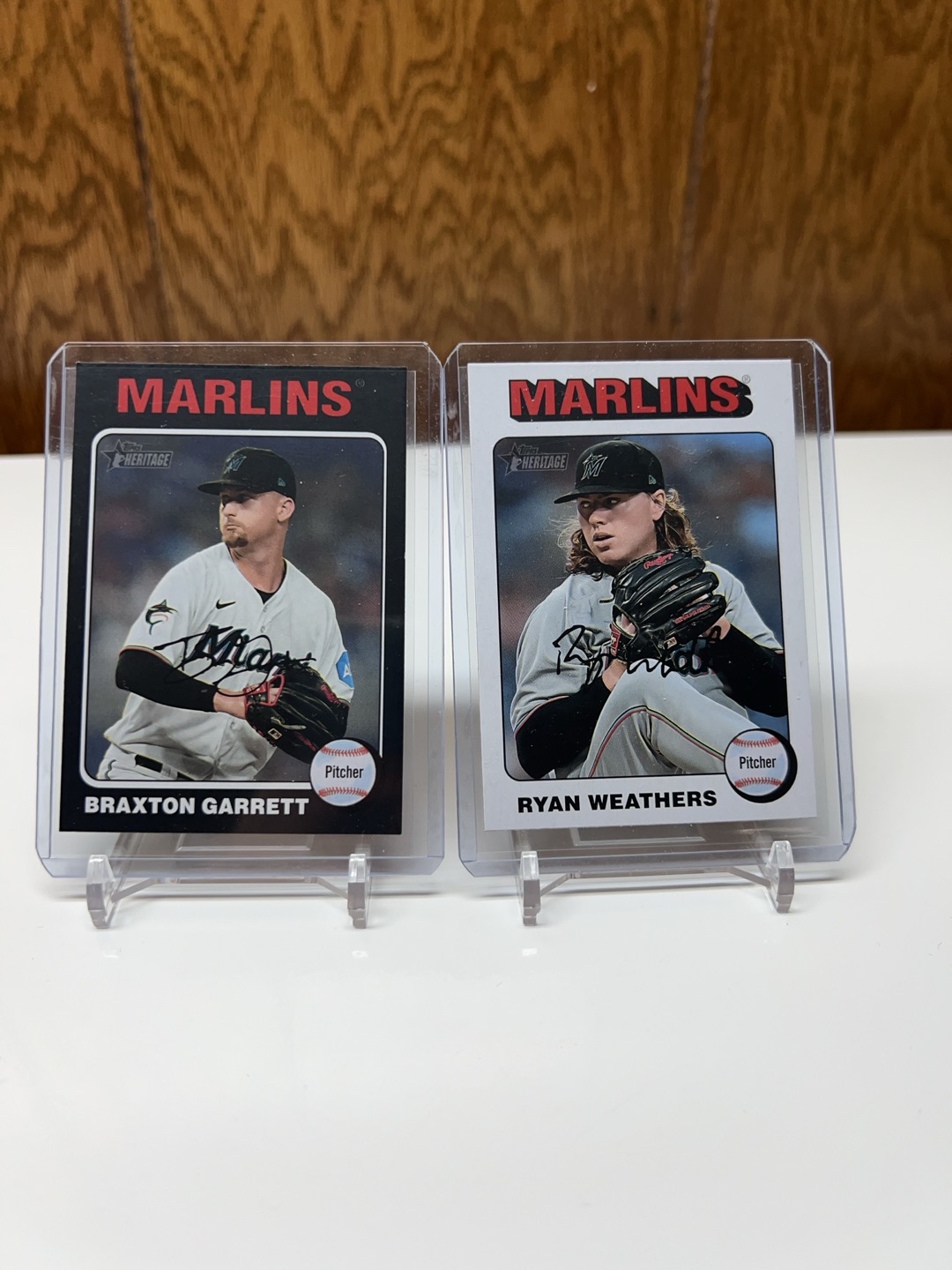 2024 Topps Heritage Miami Marlins Braxton Garrett Black Border & Ryan ...